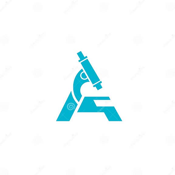 A Microscope Logo Simple Design Stock Illustration - Illustration of ...