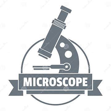 Microscope Logo, Simple Gray Style Stock Vector - Illustration of ...