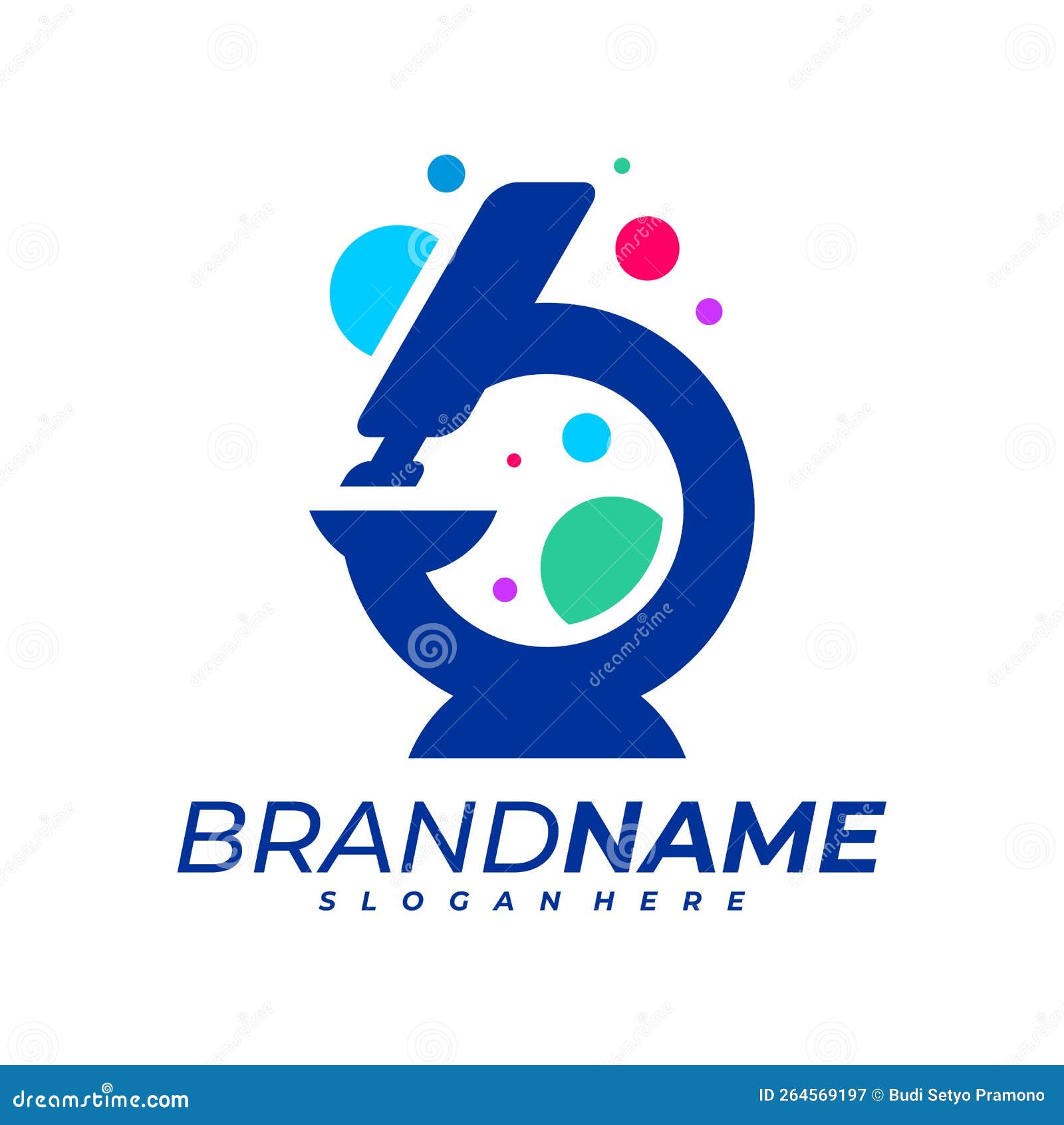 Microscope Logo Template, Science Logo Design Vector Stock Illustration ...