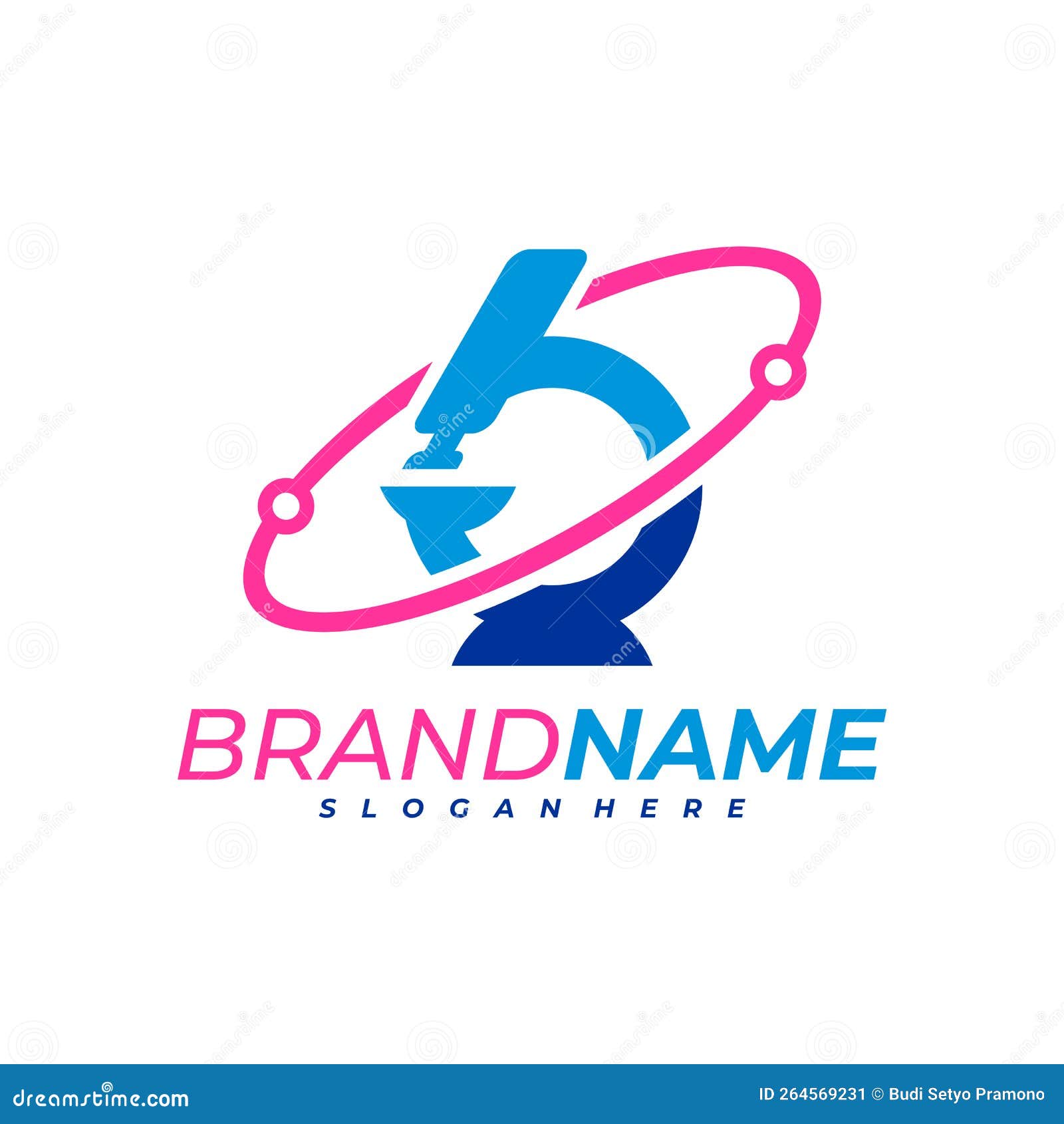 Microscope Logo Template, Science Logo Design Vector Stock Illustration ...