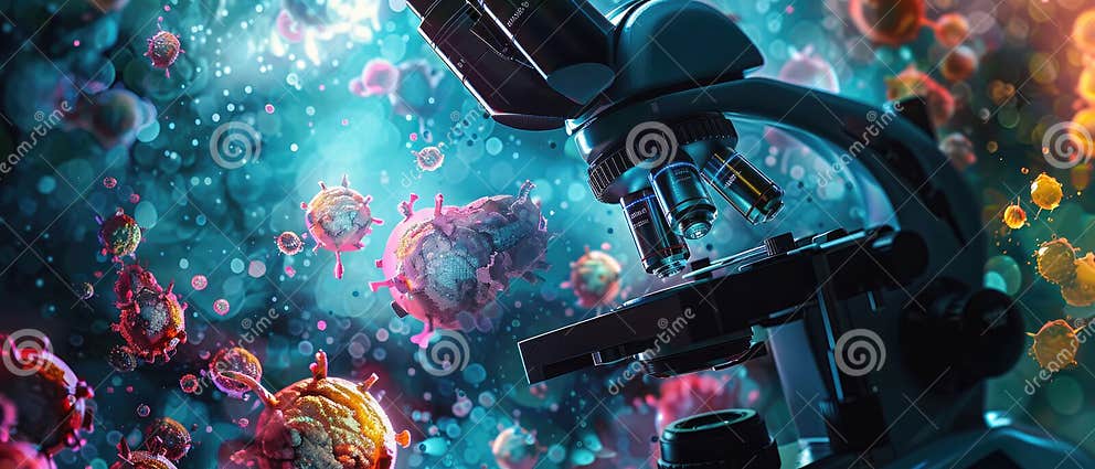 Microscope and Macro View of Organic Structure, Abstract Background for ...