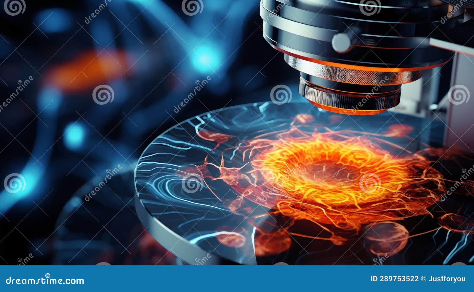 Microscope Macro View of Particles. Generative Ai Stock Illustration ...