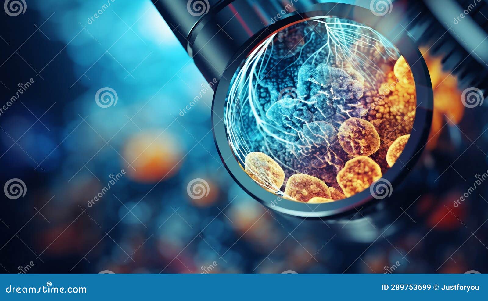 Microscope Macro View of Particles. Generative Ai Stock Illustration ...