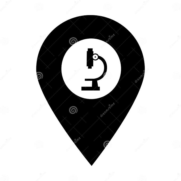 Microscope Map Pin Pointer Icon. Element of Map Point for Mobile ...