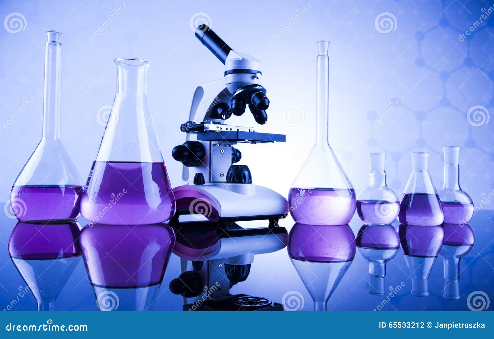 Microscope in Medical Laboratory Glassware Stock Photo - Image of ...