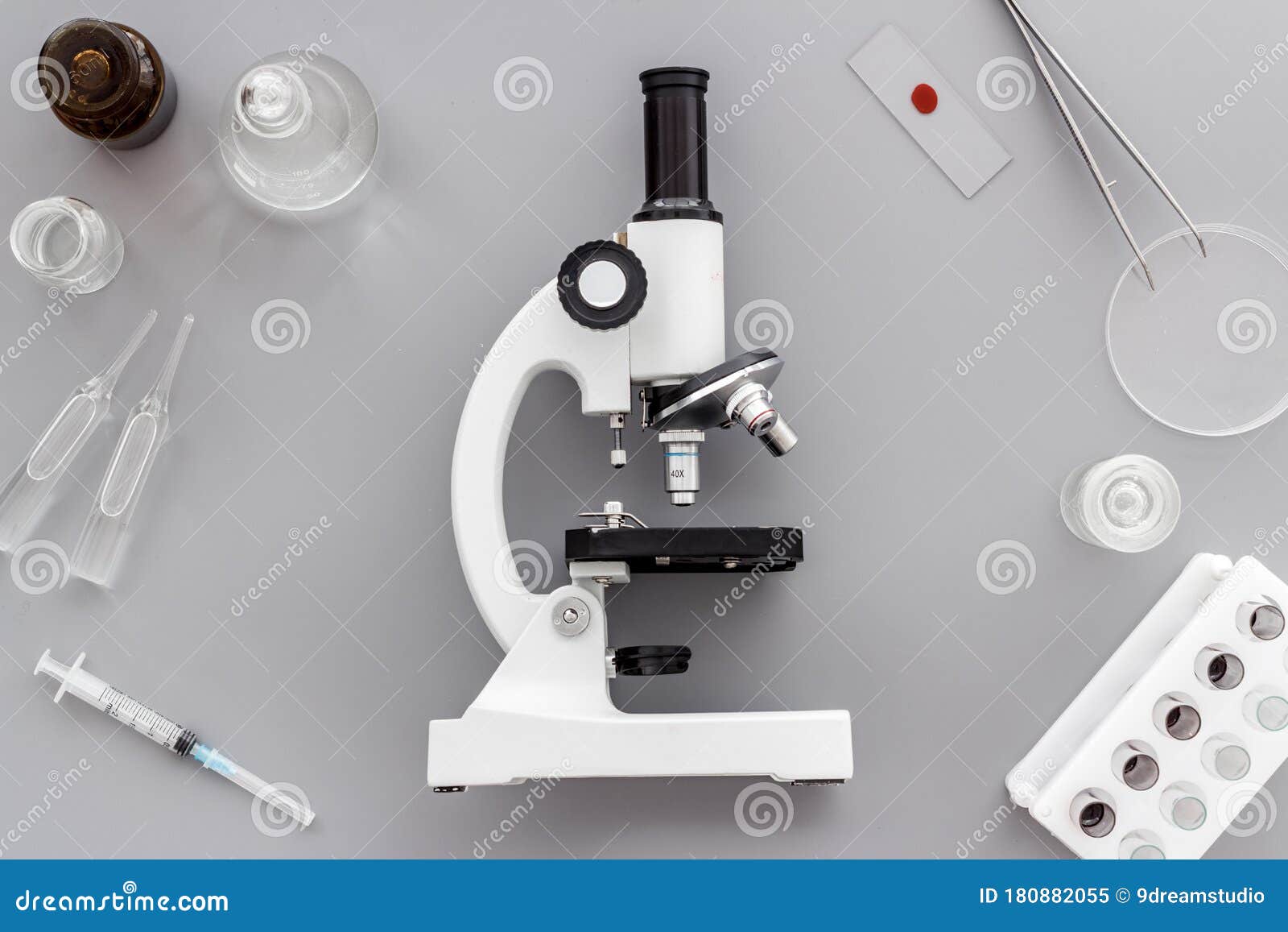 Microscope Medical Reserch. Blood Sample for Analysis Stock Image ...