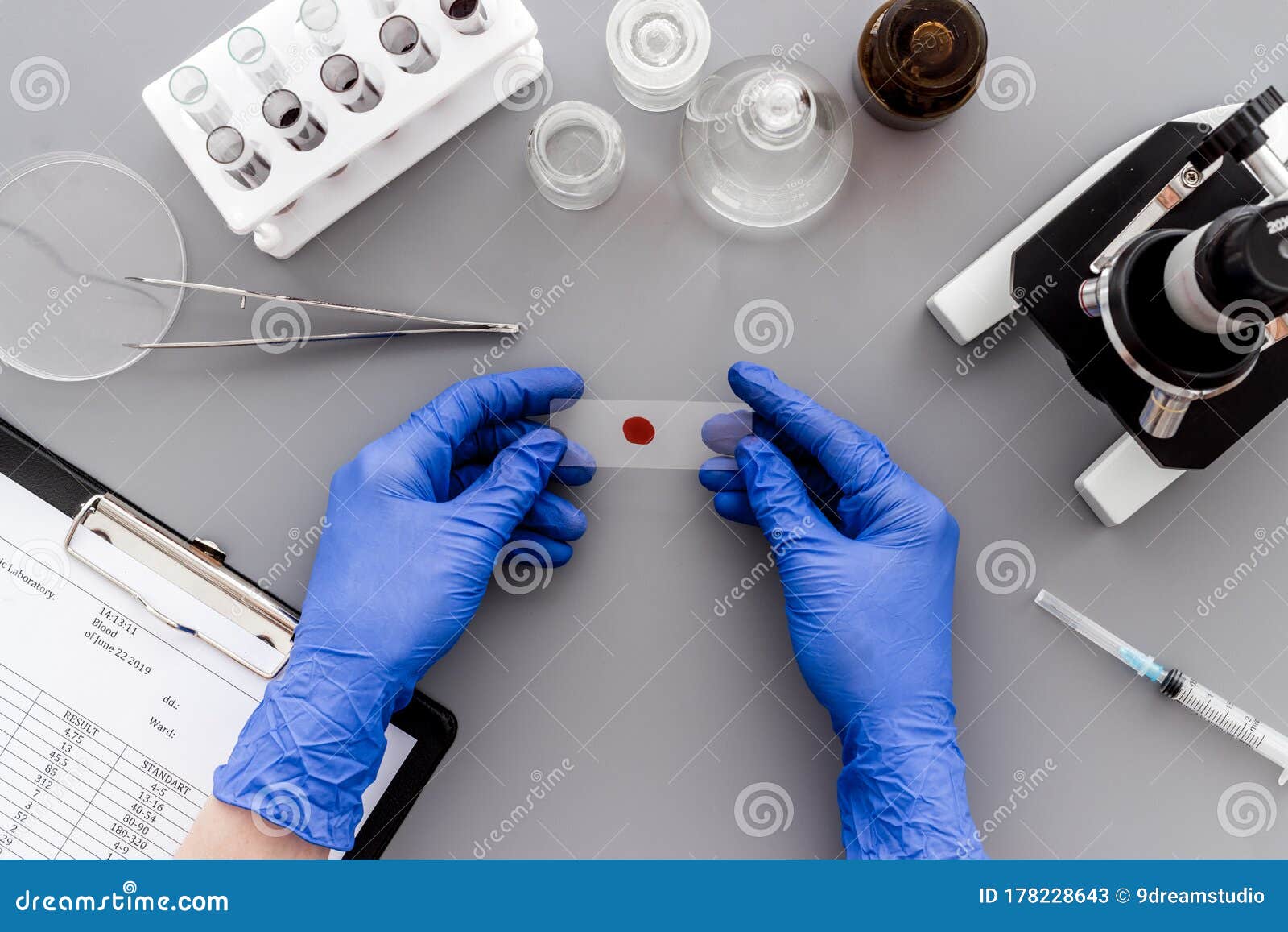 Microscope In Medical Laboratory. Scientific Sample Testing And ...