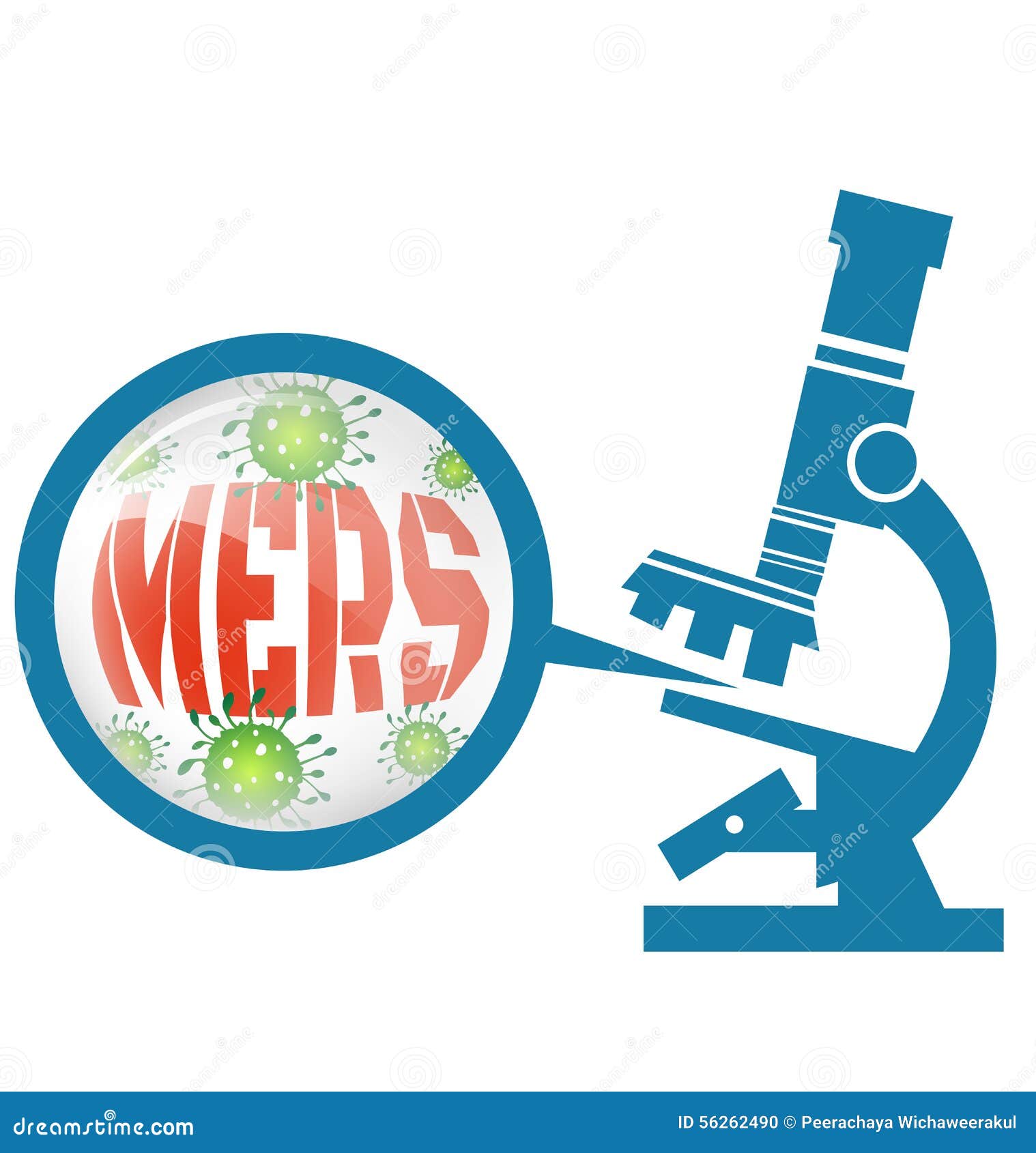Microscope with Mers virus stock vector. Illustration of pathogen ...