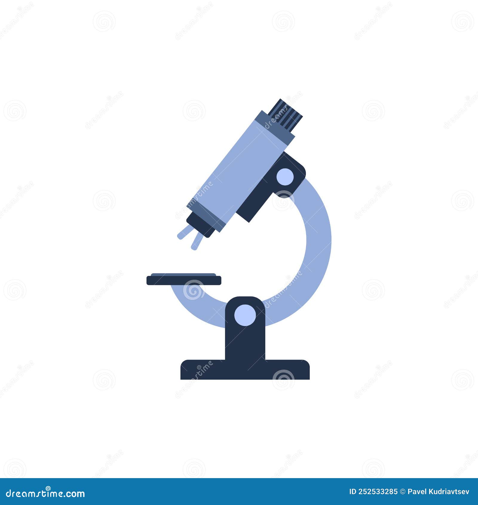Microscope for Microbiology and Genetic Experiments, Flat Vector ...