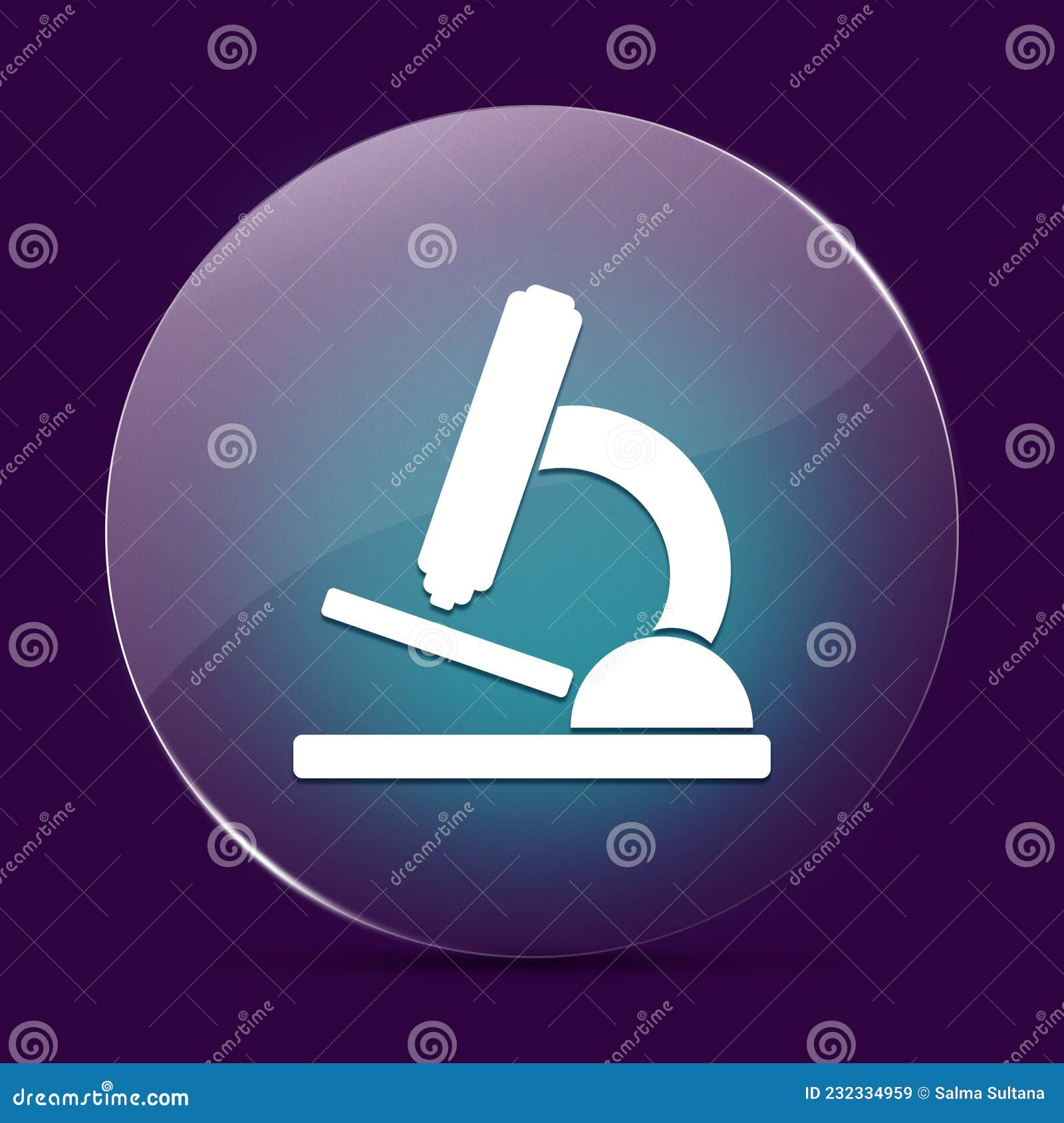Microscope Moonlight Glass Round Button Abstract on a Dark Purple ...