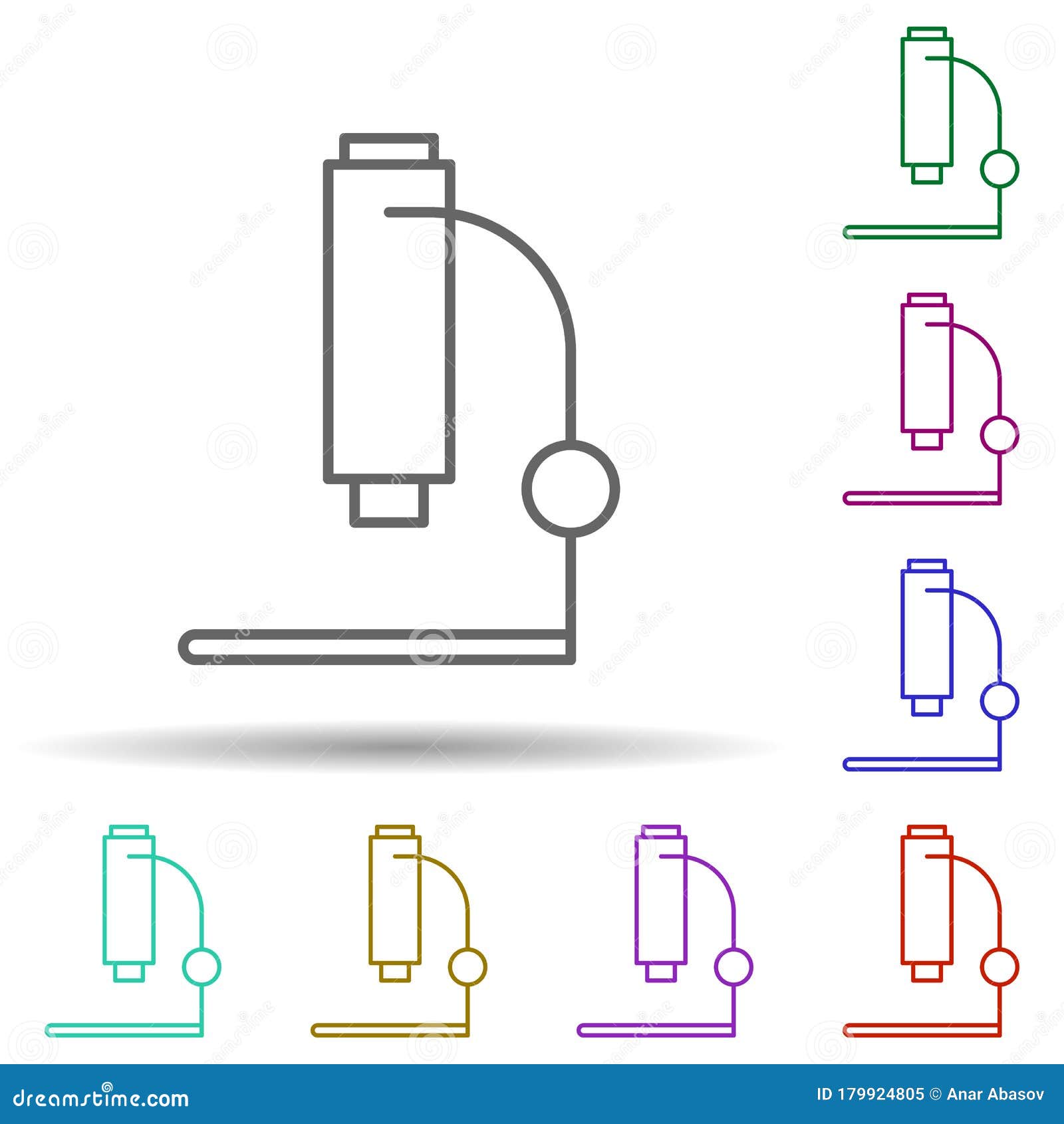 Microscope Multi Color Icon. Simple Thin Line, Outline Vector of School ...