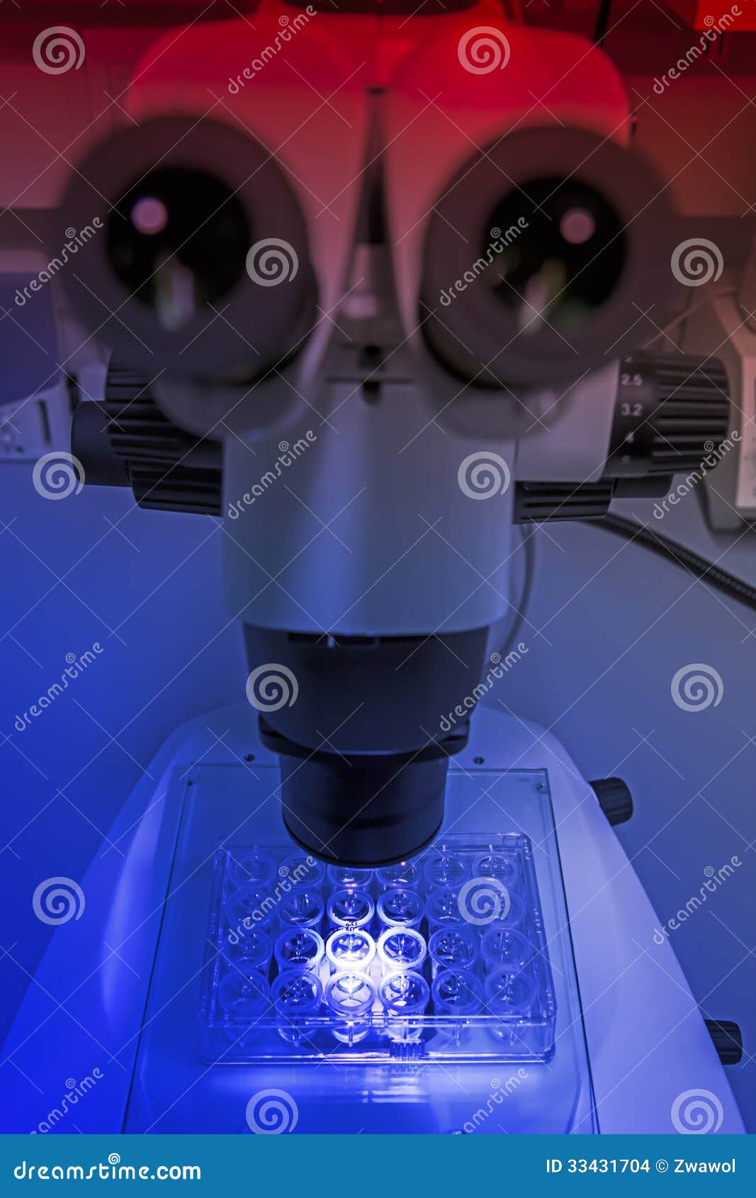 Microscope in the Mystical Light Stock Photo - Image of blue ...