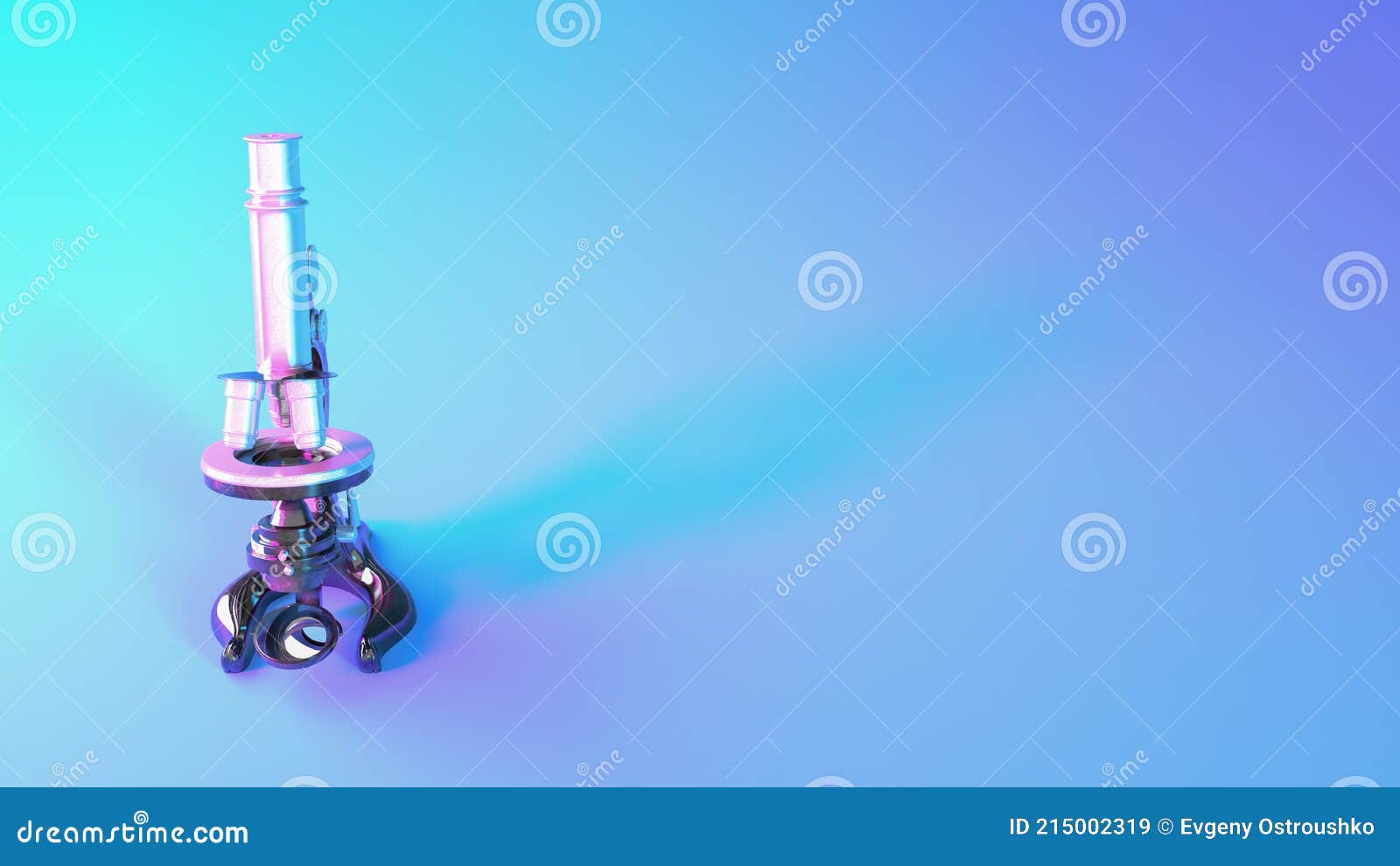 Microscope in Neon Light Close-up Stock Illustration - Illustration of ...