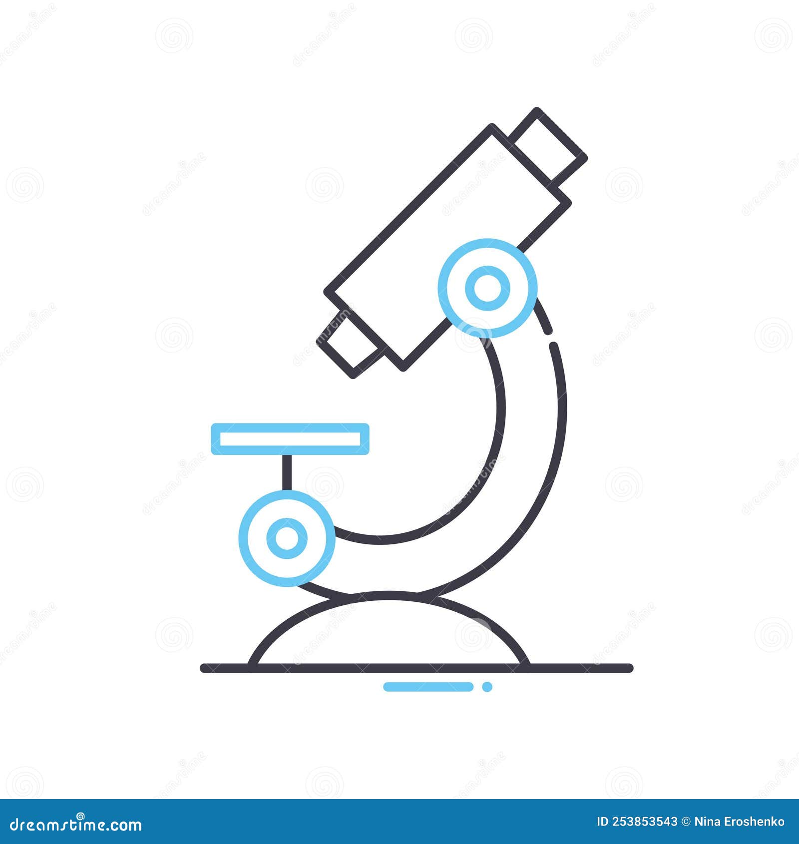 Microscope Object Line Icon, Outline Symbol, Vector Illustration ...