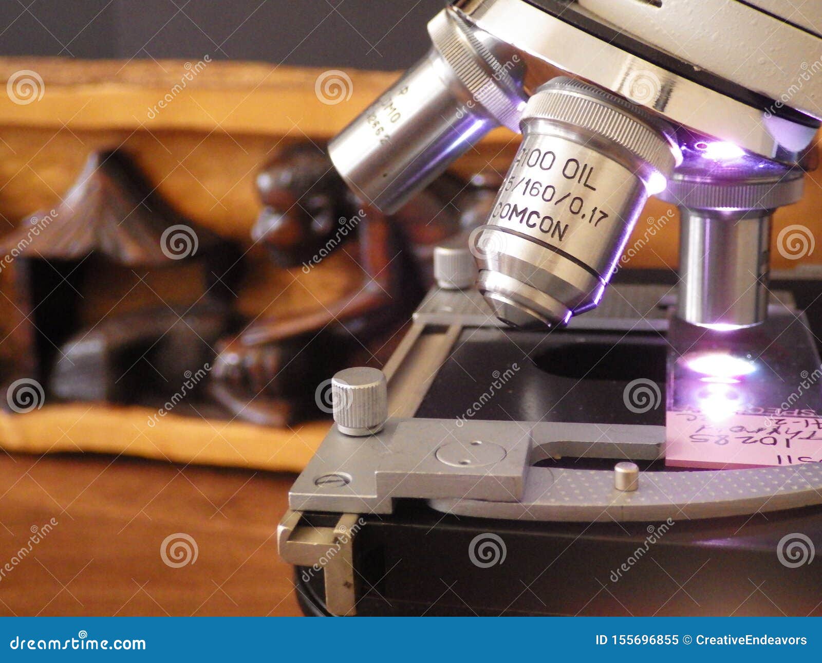 Microscope Objective Lenses with a Pathology Slide Stock Image - Image ...