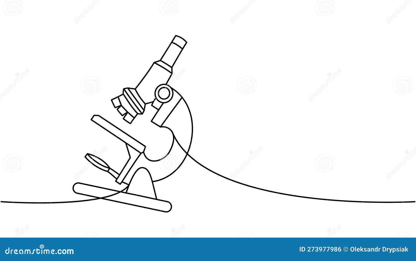 Microscope One Line Continuous Drawing. Laboratory Equipment Continuous ...