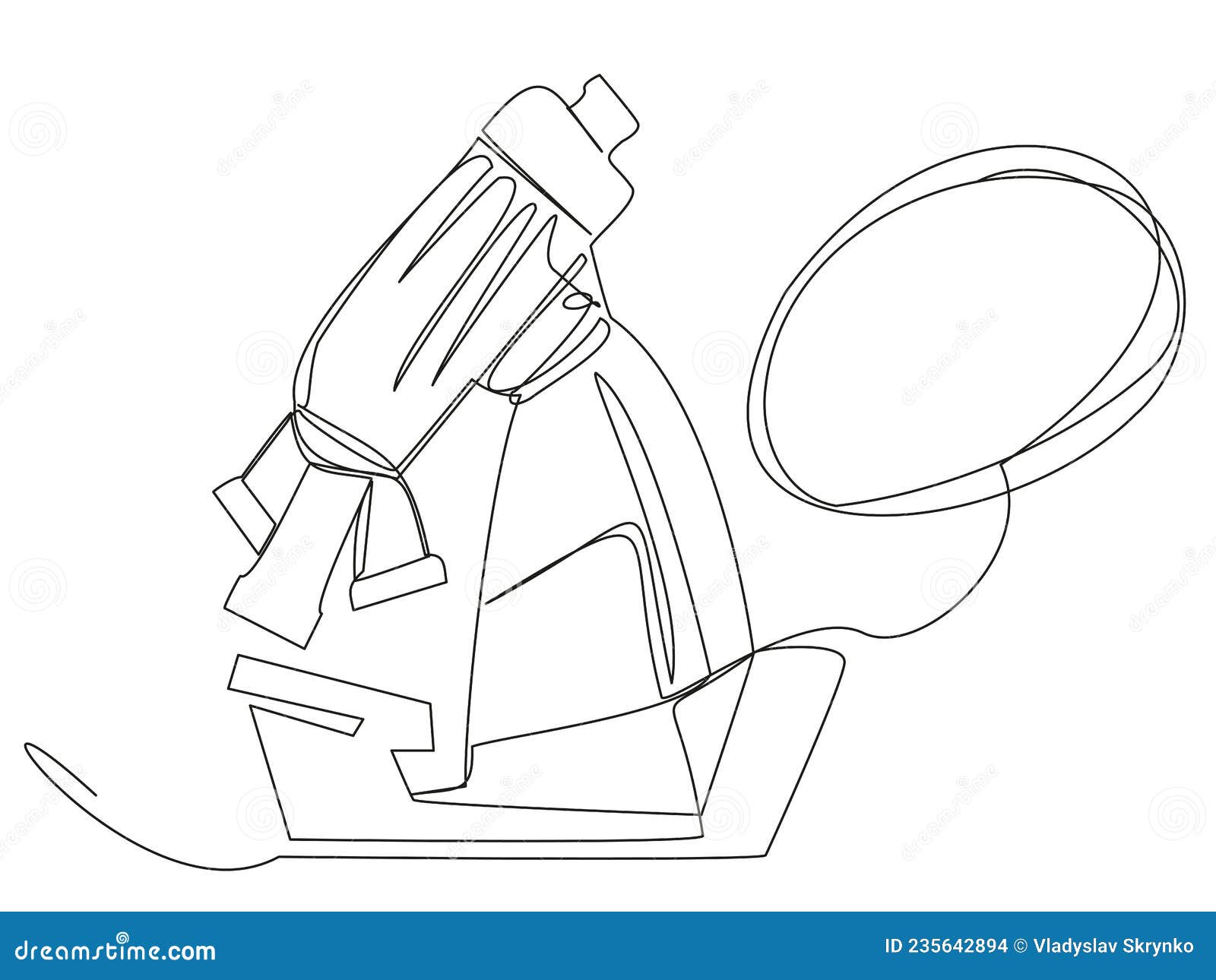 Microscope in One Line with a Dialog Bubble Stock Vector - Illustration ...
