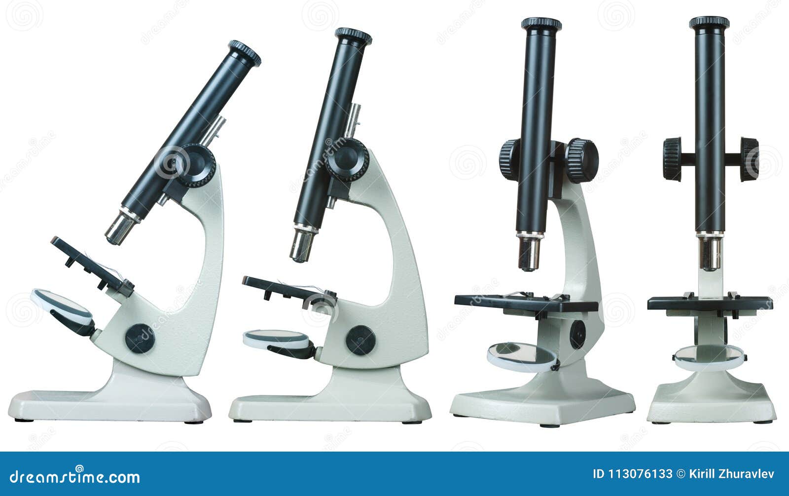 Microscope with One Nozzle. Front View, Side View, 3d Stock Image ...
