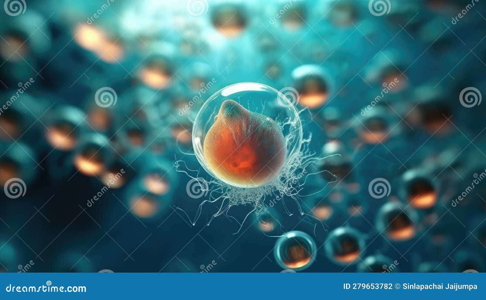 Microscope of Orange Embryo Cell. Stem Cell Research and Treatment ...