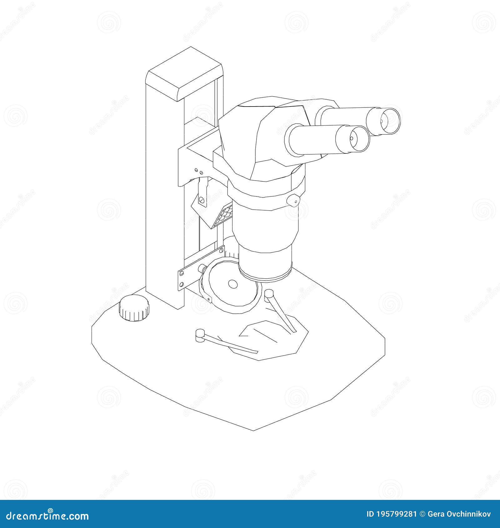 Microscope Outline From Black Lines Isolated On White Background ...