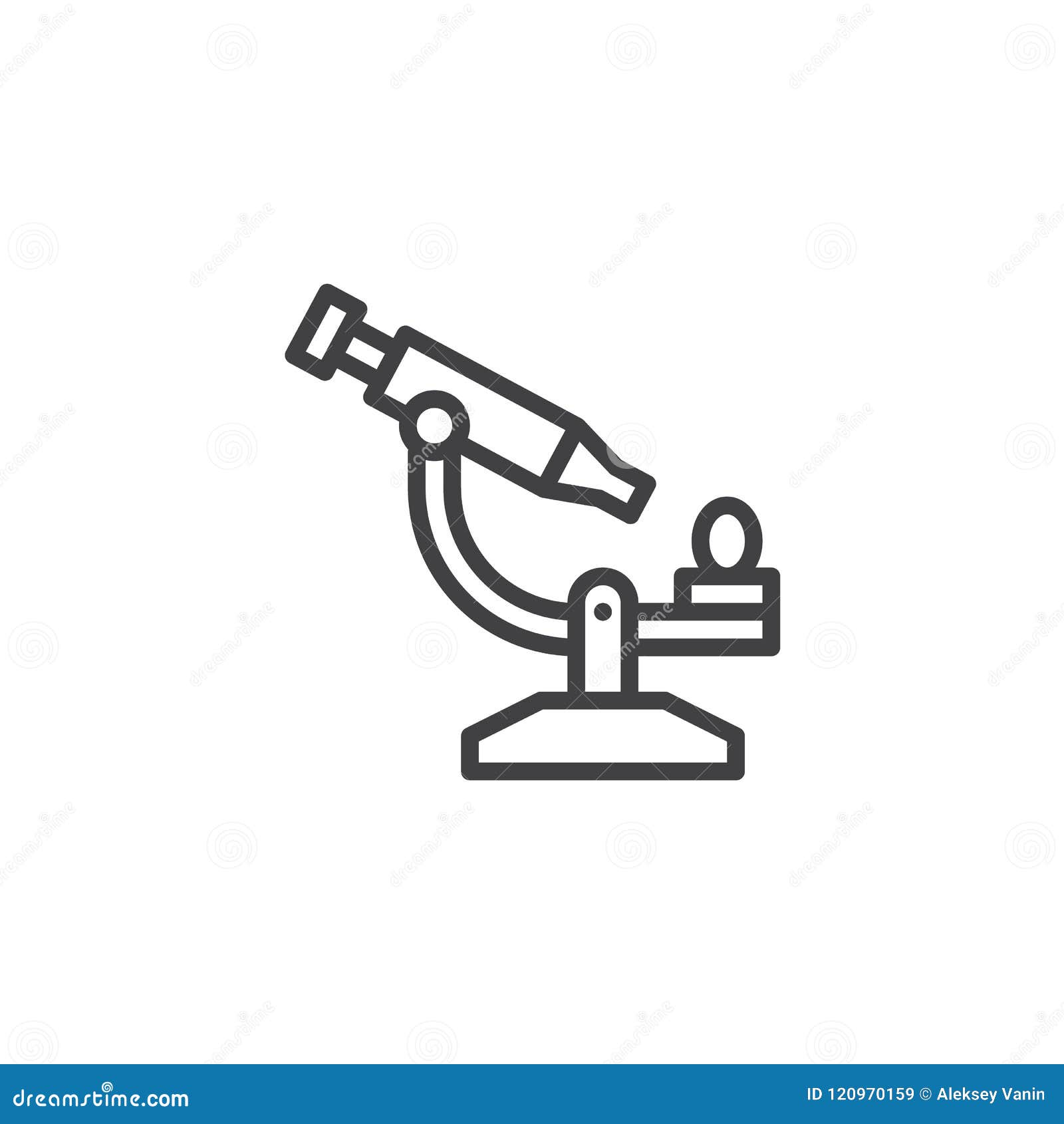Microscope outline icon stock vector. Illustration of design - 120970159