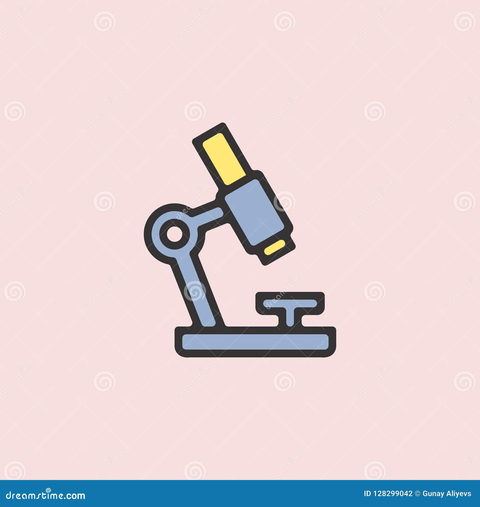 Microscope Outline From Black Lines Isolated On White Background ...