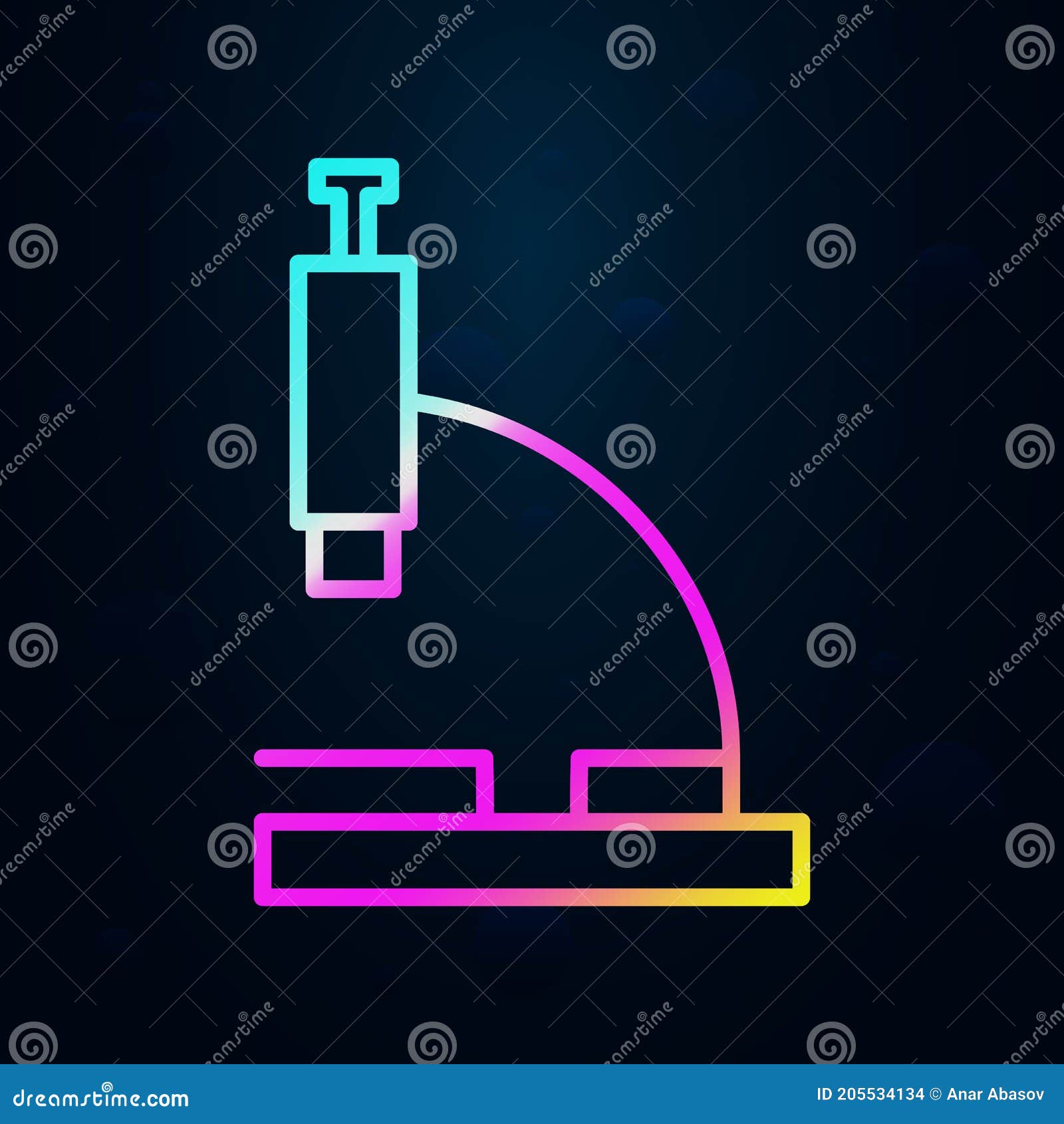 Microscope Outline From Black Lines Isolated On White Background ...