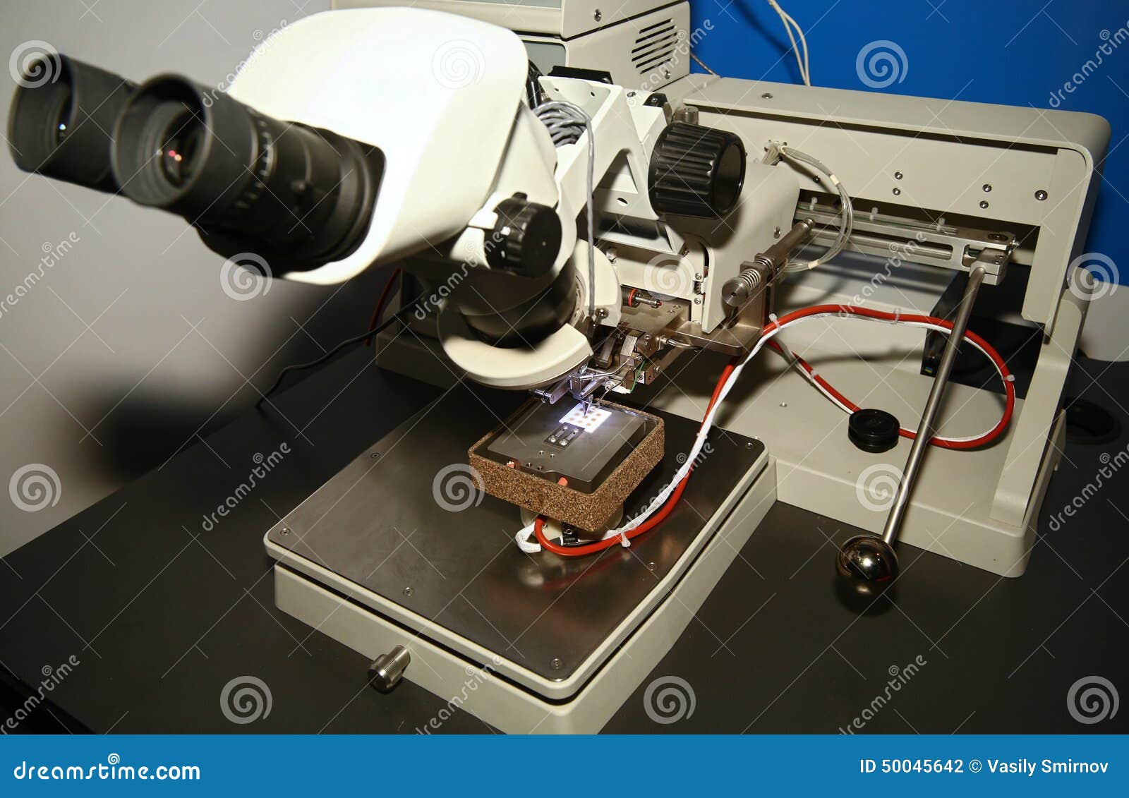 Microscope and PCB stock photo. Image of laboratory, lithography - 50045642