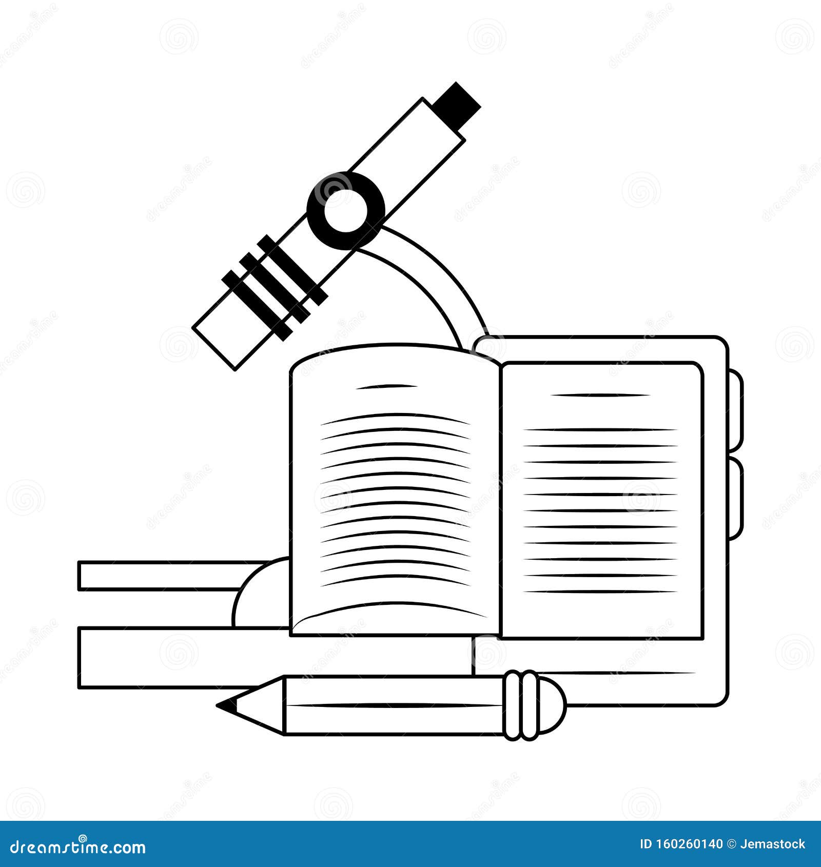 Microscope and Pencil Design Stock Vector - Illustration of discovery ...