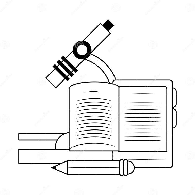 Microscope and Pencil Design Stock Vector - Illustration of discovery ...