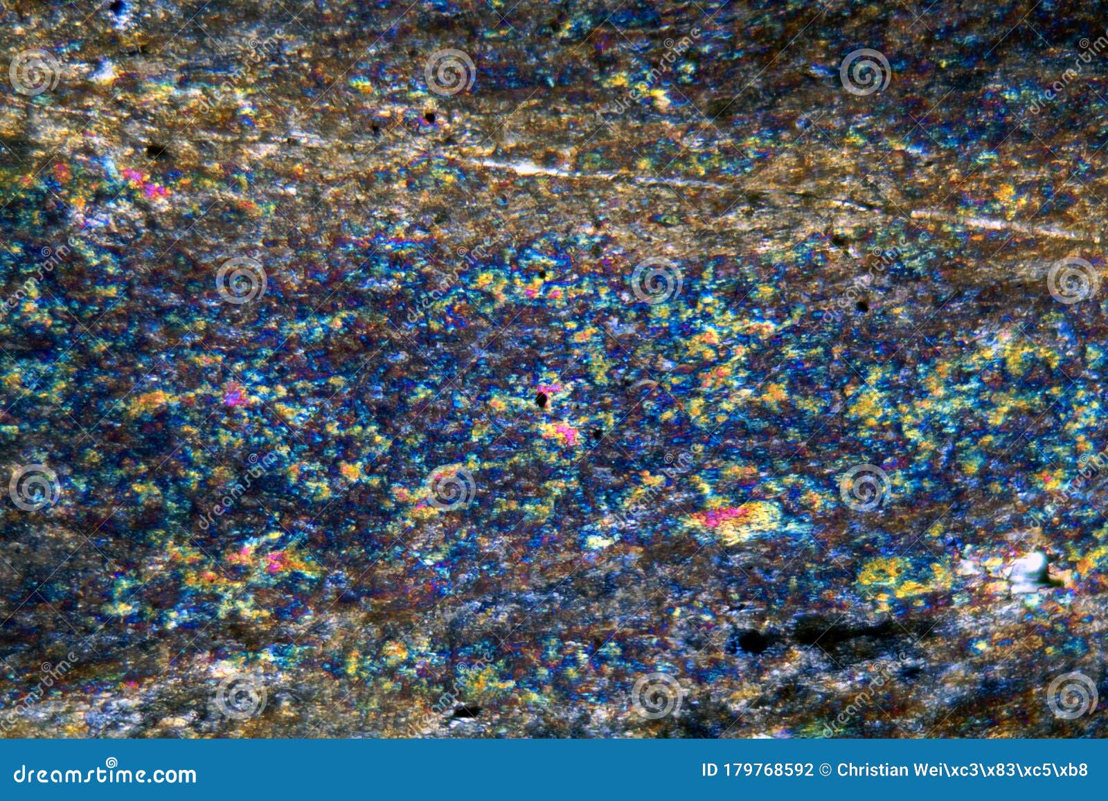 Microscope Photo of a Petrographic Thin Section of a Lapis Lazuli Gem ...