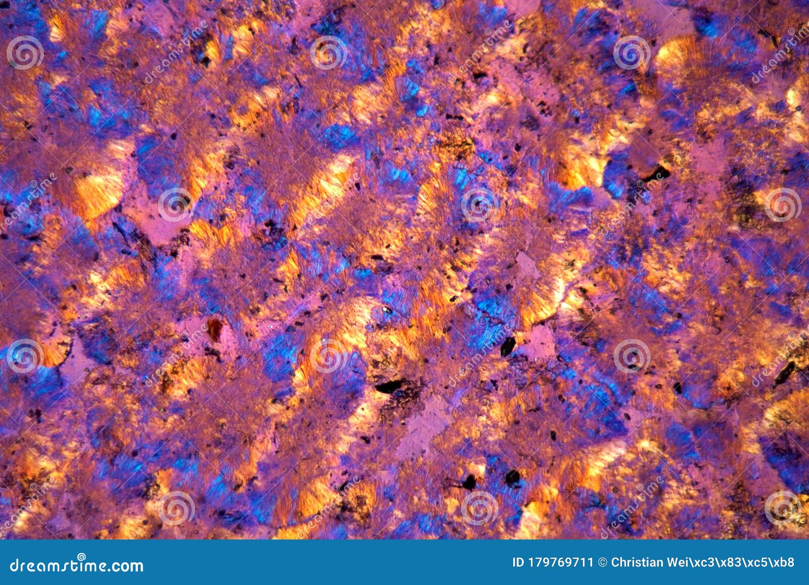 Microscope Photo of a Petrographic Thin Section of a Turquoise Gem ...