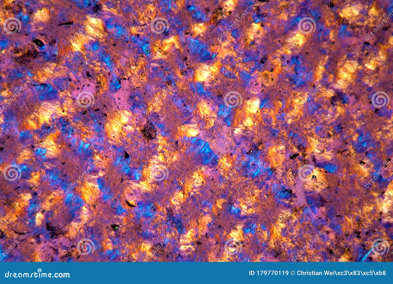 Microscope Photo of a Petrographic Thin Section of a Turquoise Gem ...