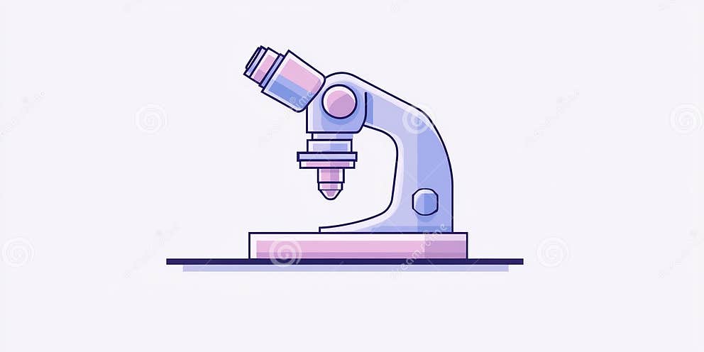 A Microscope with a Pink and White Color Scheme Stock Illustration ...