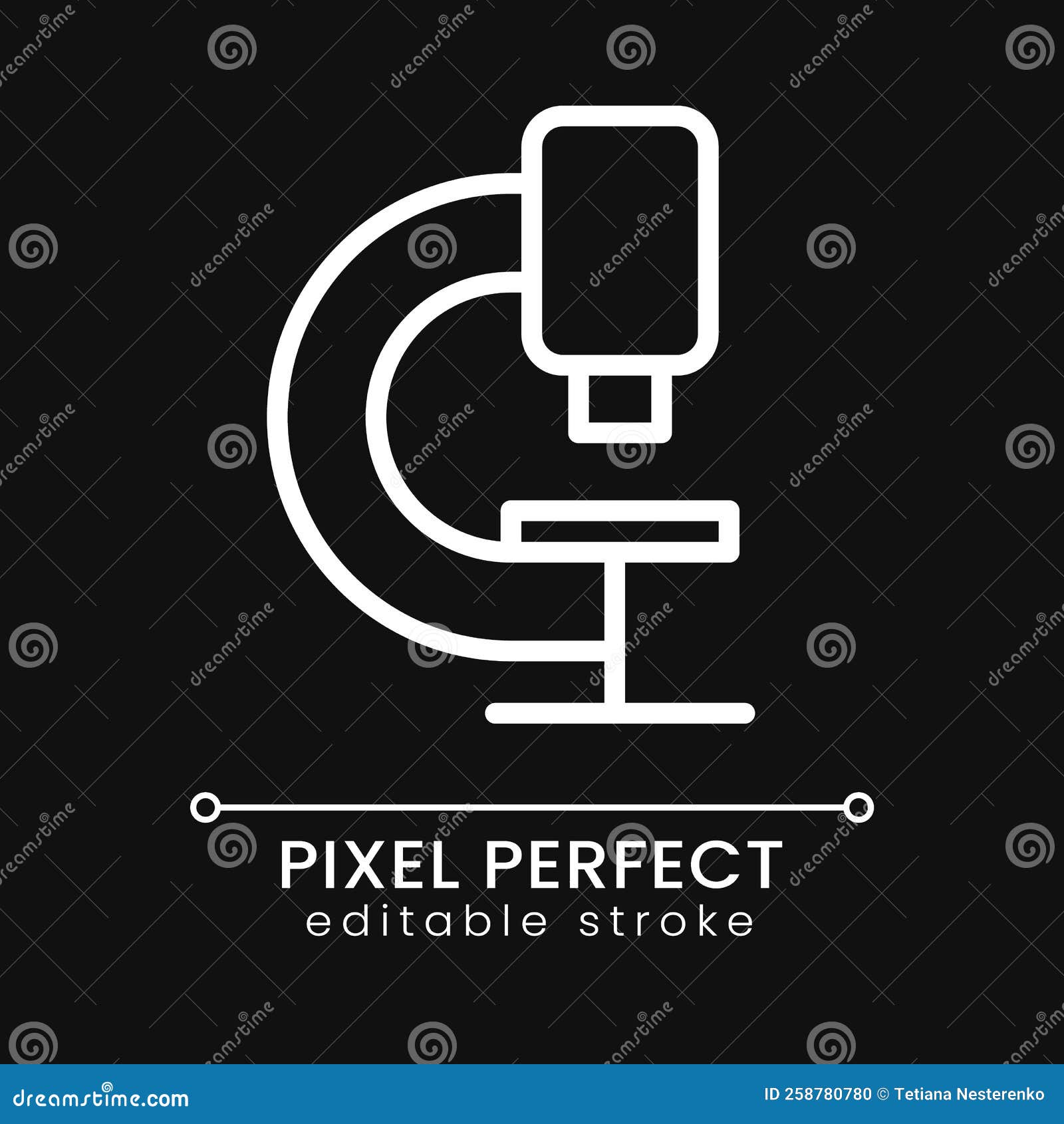 Microscope Pixel Perfect White Linear Icon for Dark Theme Stock Vector ...