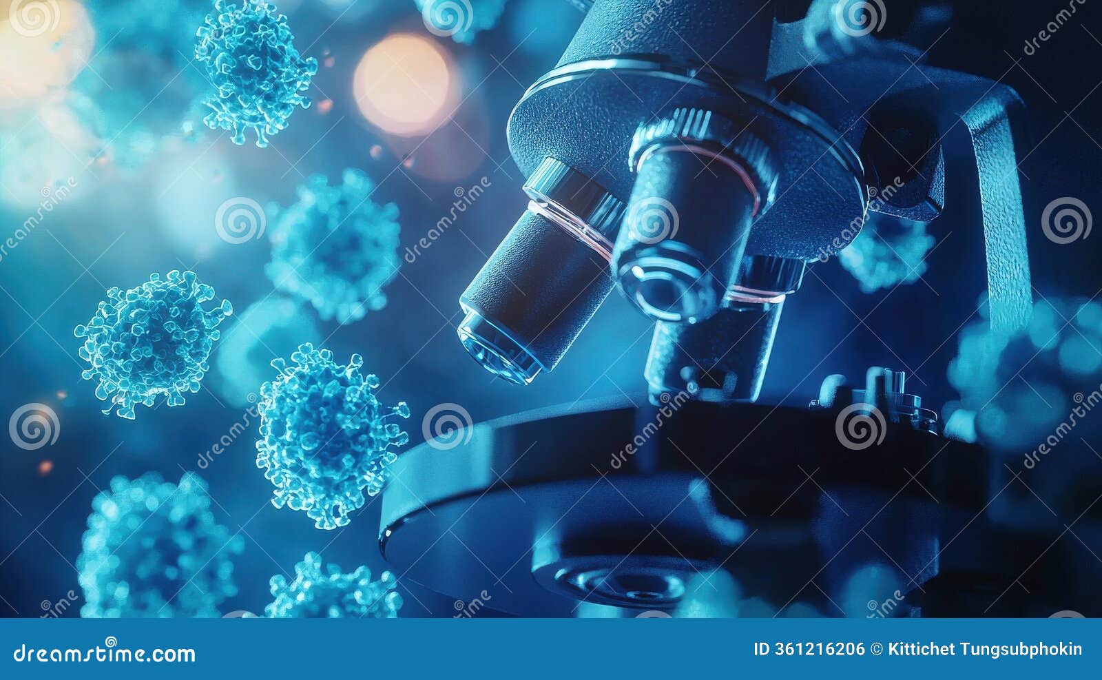 Microscope Viewing White Blood Cells Cartoon Vector | CartoonDealer.com ...