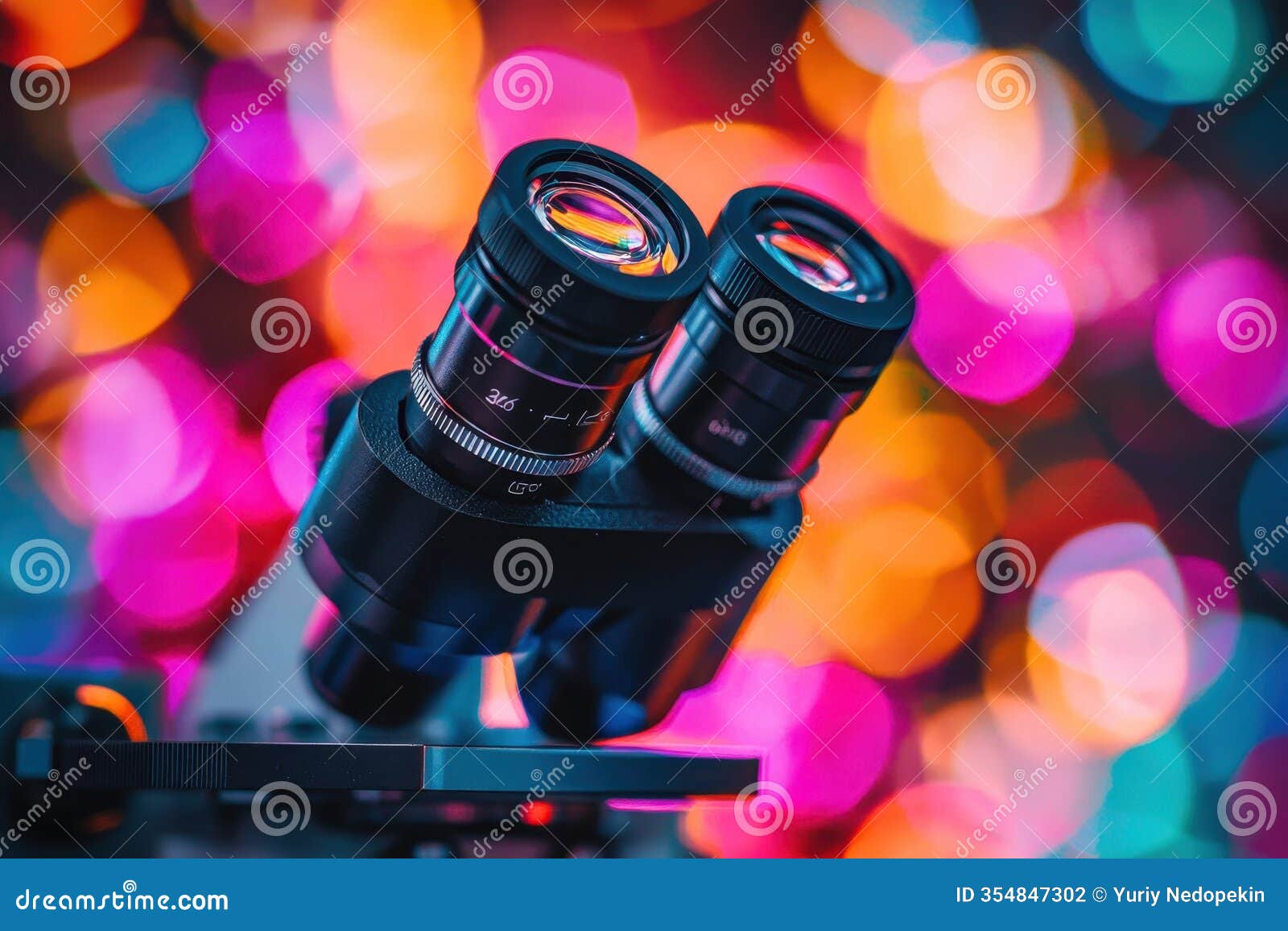 High-resolution Microscope with Colorful Bokeh in Background at ...