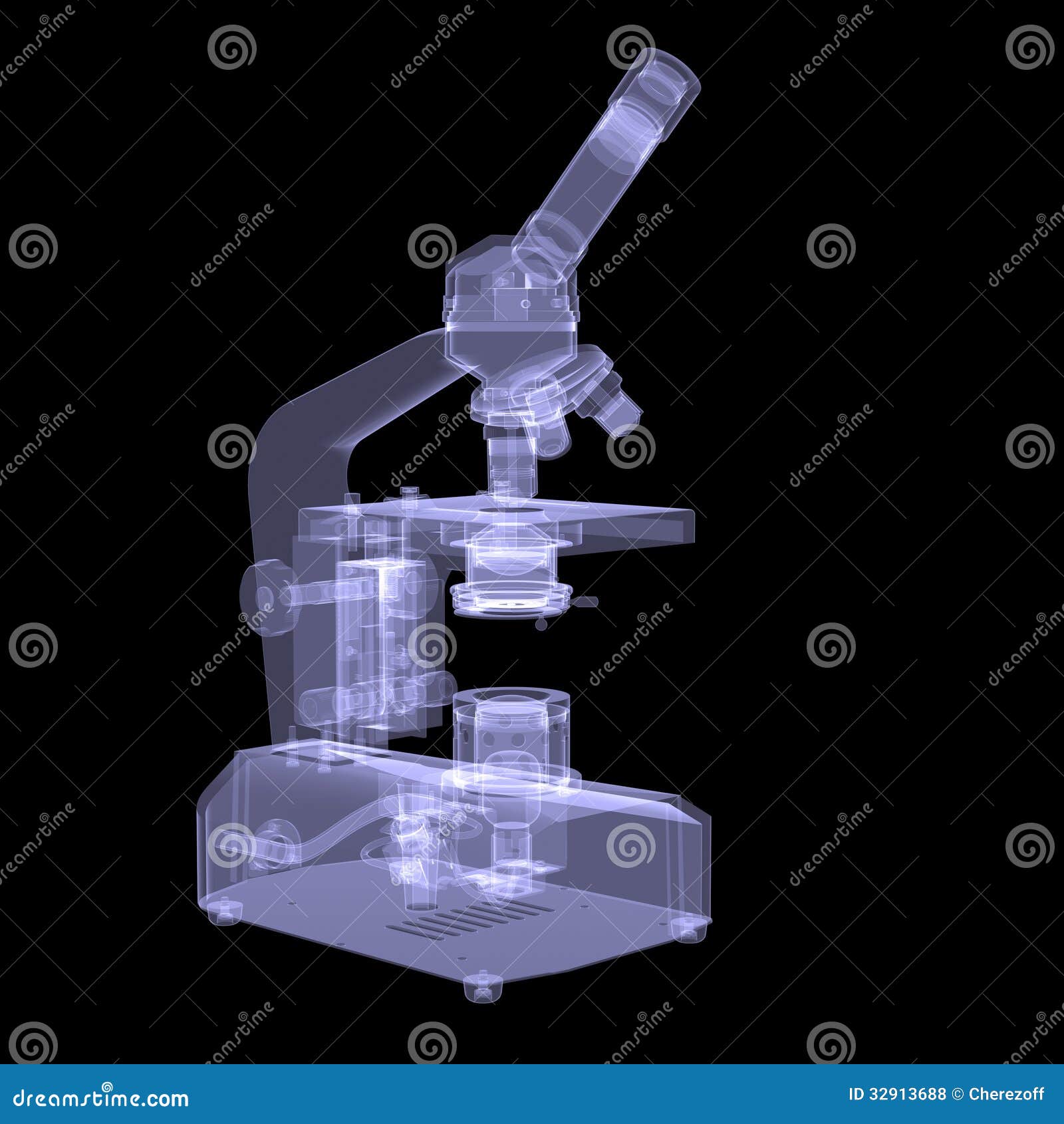 Microscope. X-ray render stock photo. Image of microbiology - 32913688