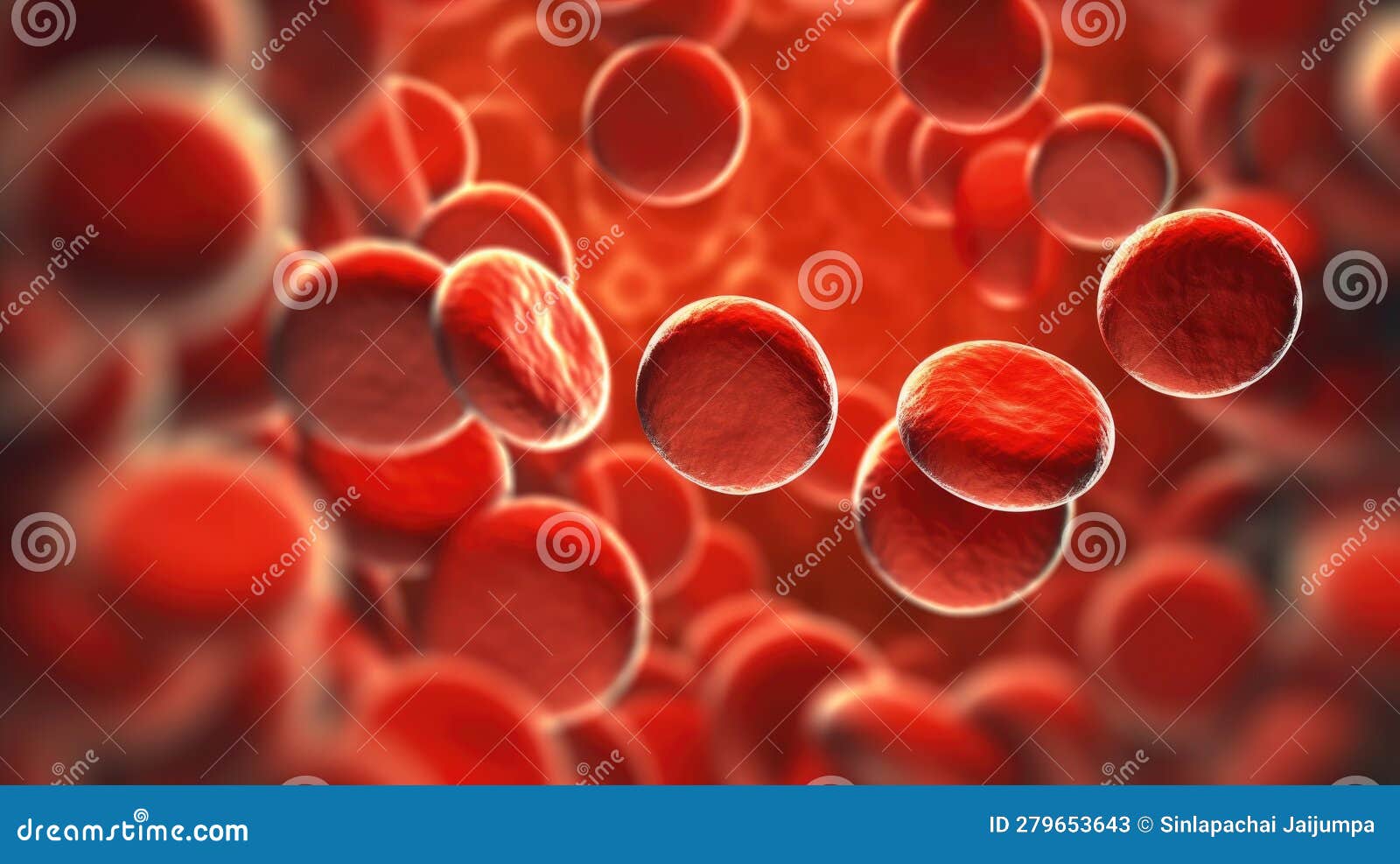 Microscope of Red Blood Cells. Science and Medical Concept.Generative ...