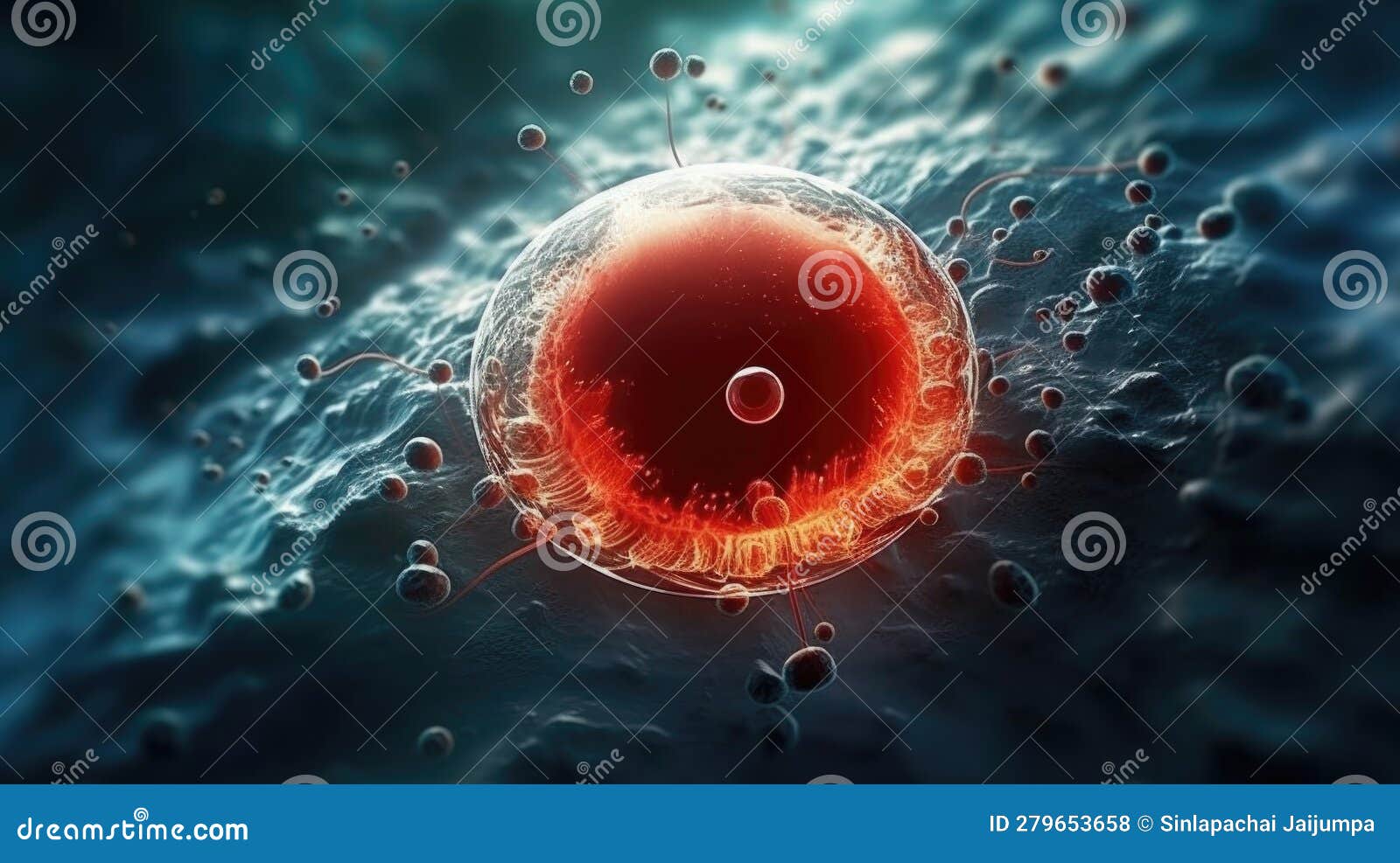Microscope of Red Embryo Cell. Stem Cell Research and Treatment ...