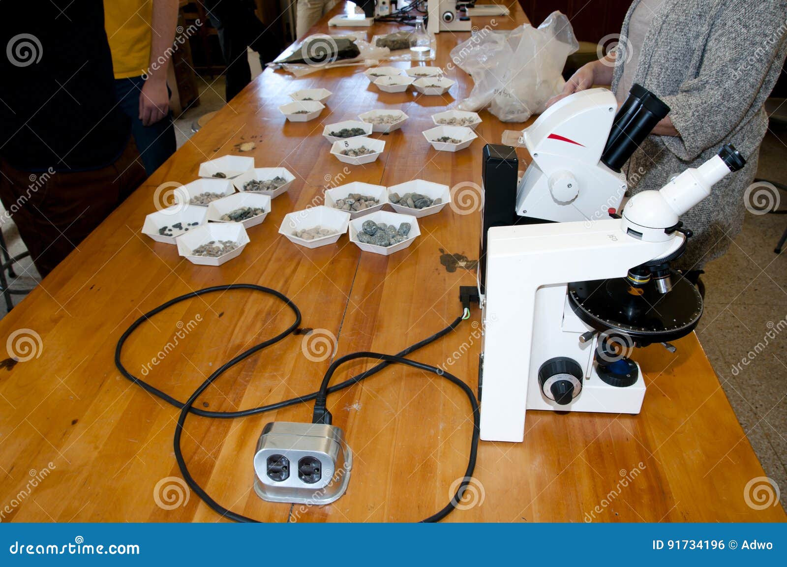 Microscope Rock Chip Analysis Stock Photo - Image of microscope, class ...