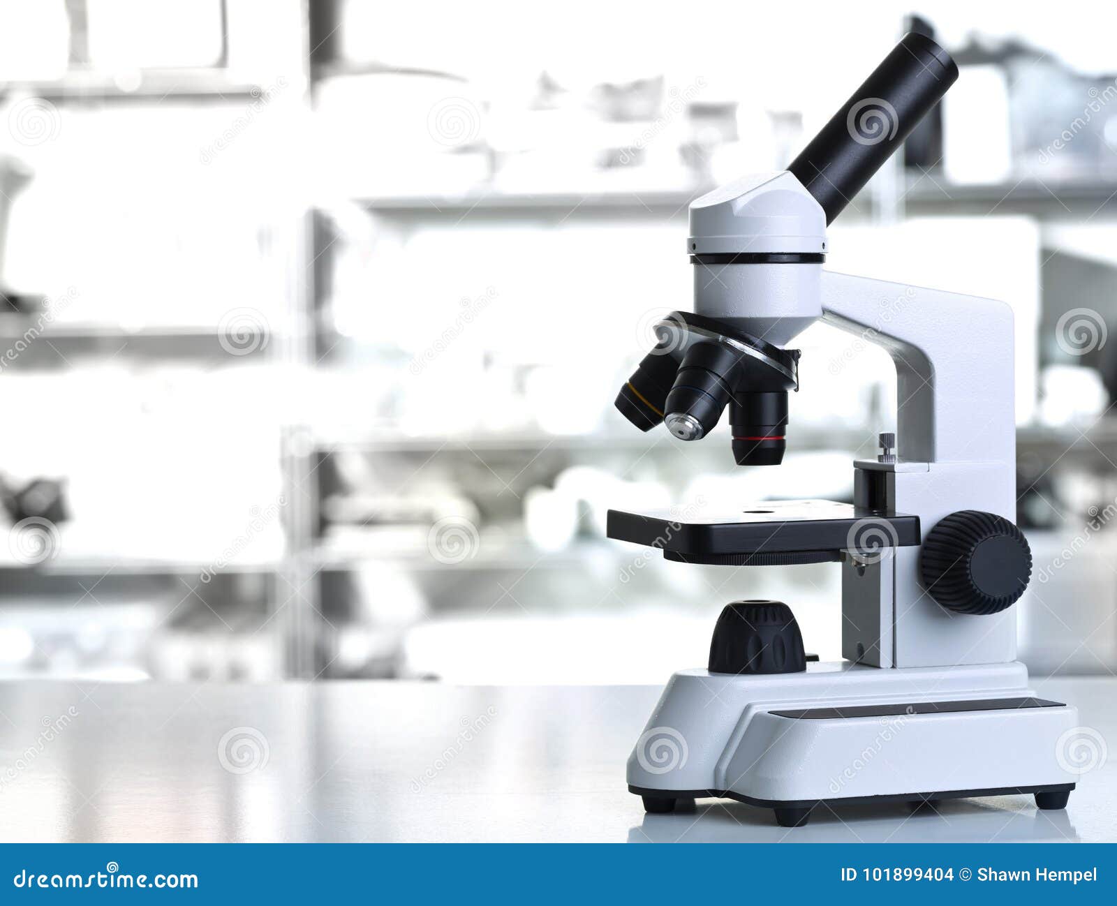 Microscope with Sample in Lab Stock Photo - Image of professional ...