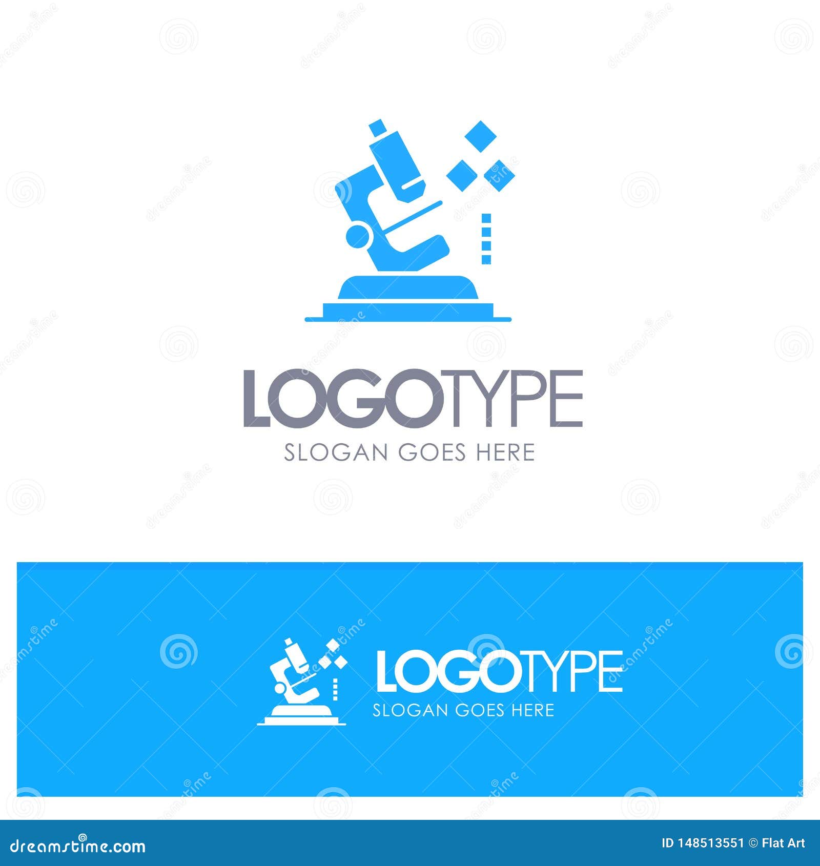 Microscope, Science, Lab, Medical Blue Solid Logo with Place for ...
