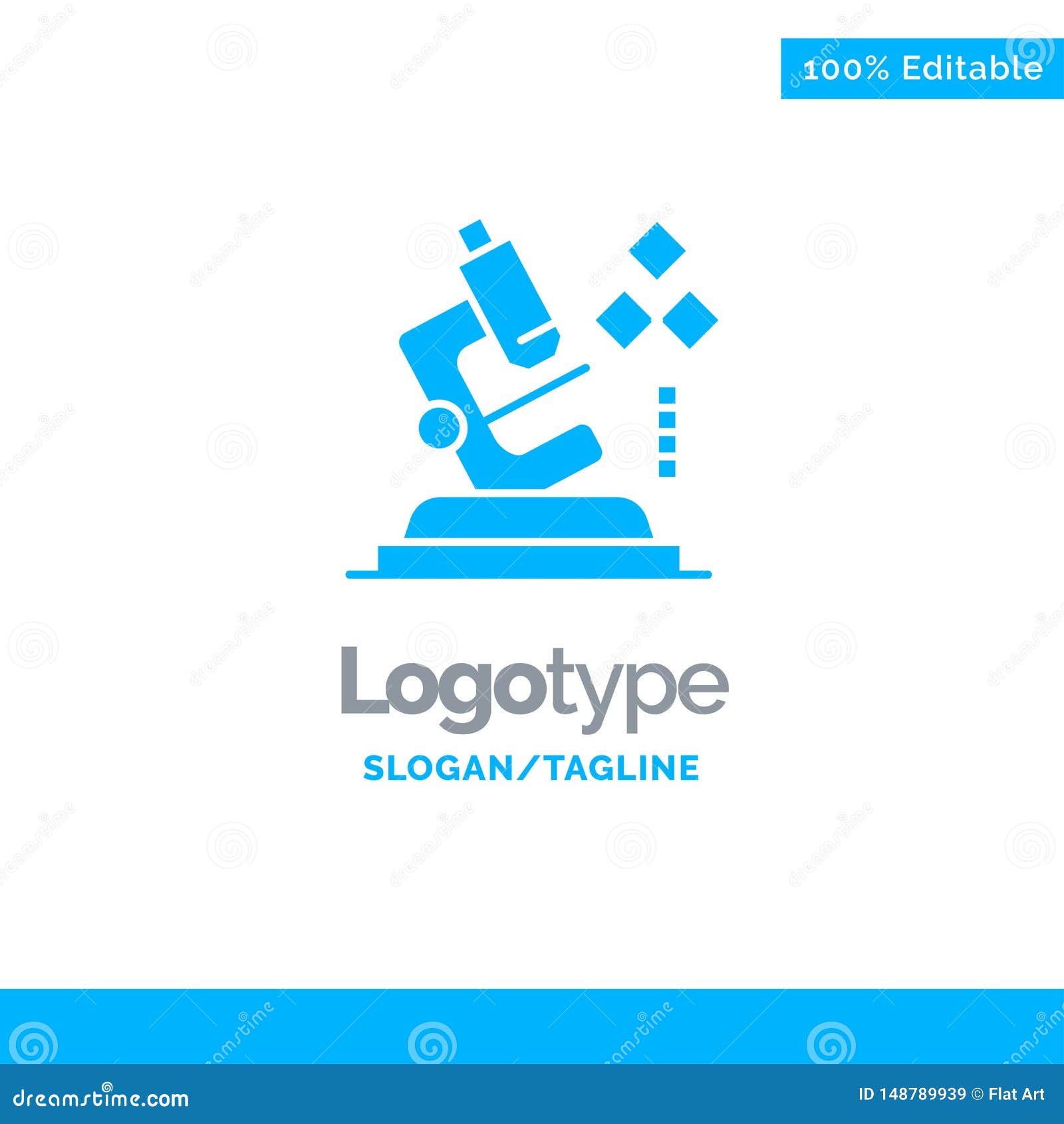 Microscope, Science, Lab, Medical Blue Solid Logo Template. Place for ...