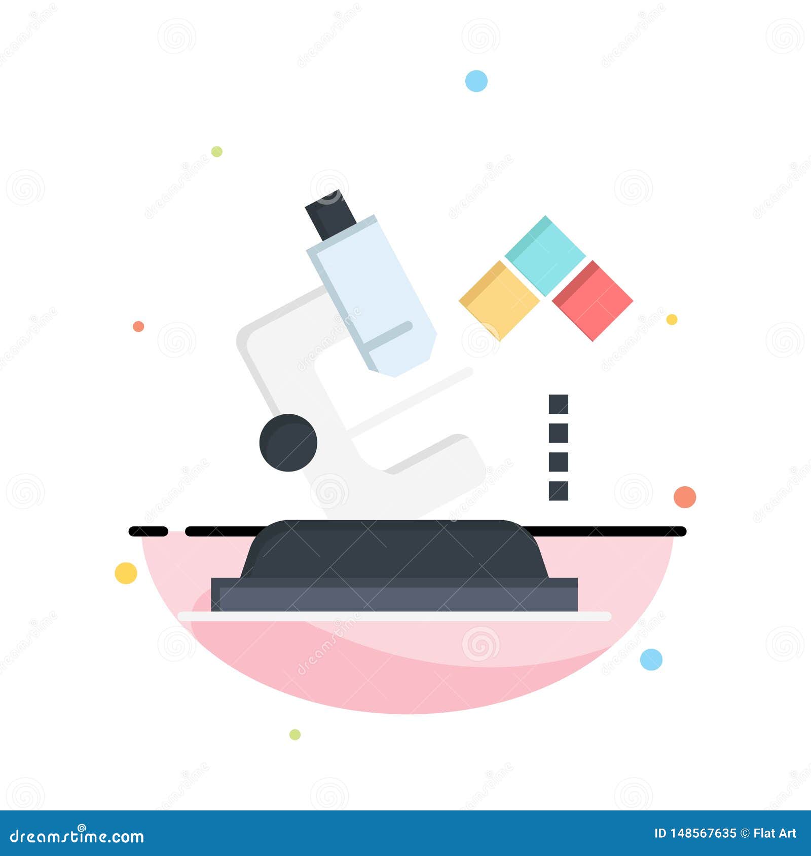 Microscope, Science, Lab, Medical Business Logo Template. Flat Color ...