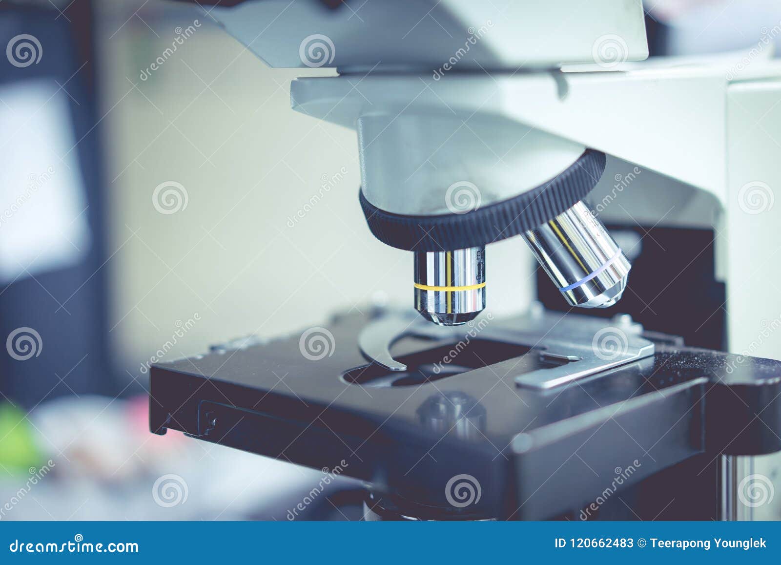 Microscope in a Science Lab To Find Something Special. Stock Image ...