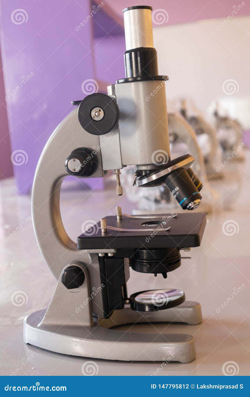 Microscope at Science Laboratory in the College Stock Photo - Image of ...