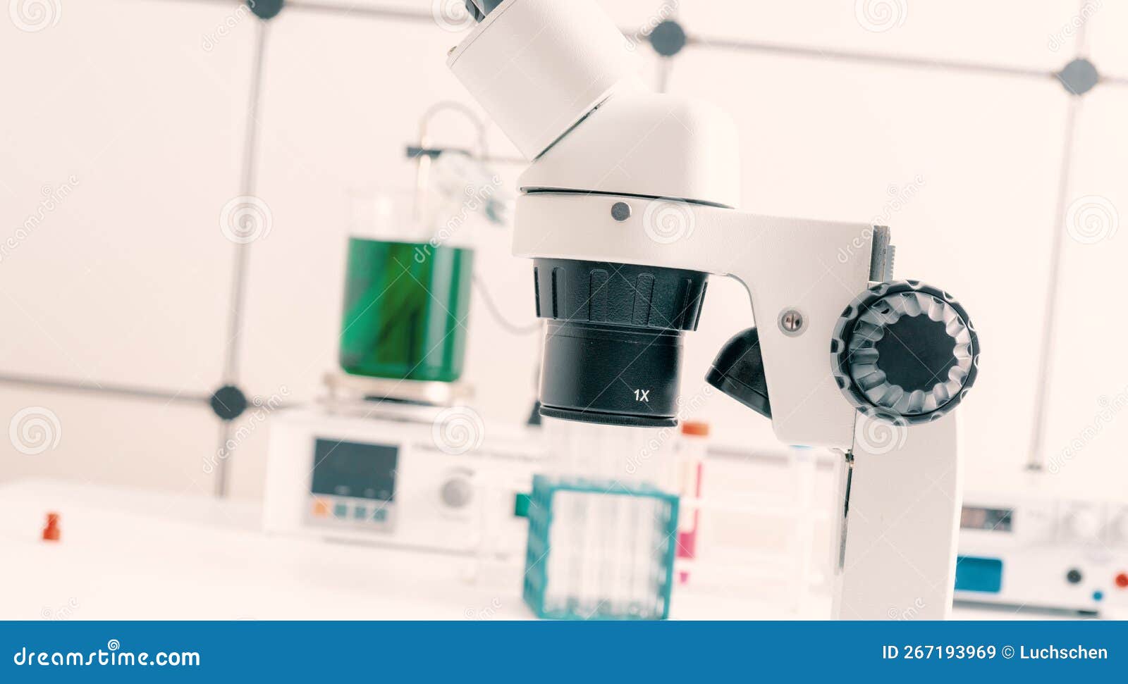 Microscope in a Scientific Microbiology Laboratory of a Medical Clinic ...