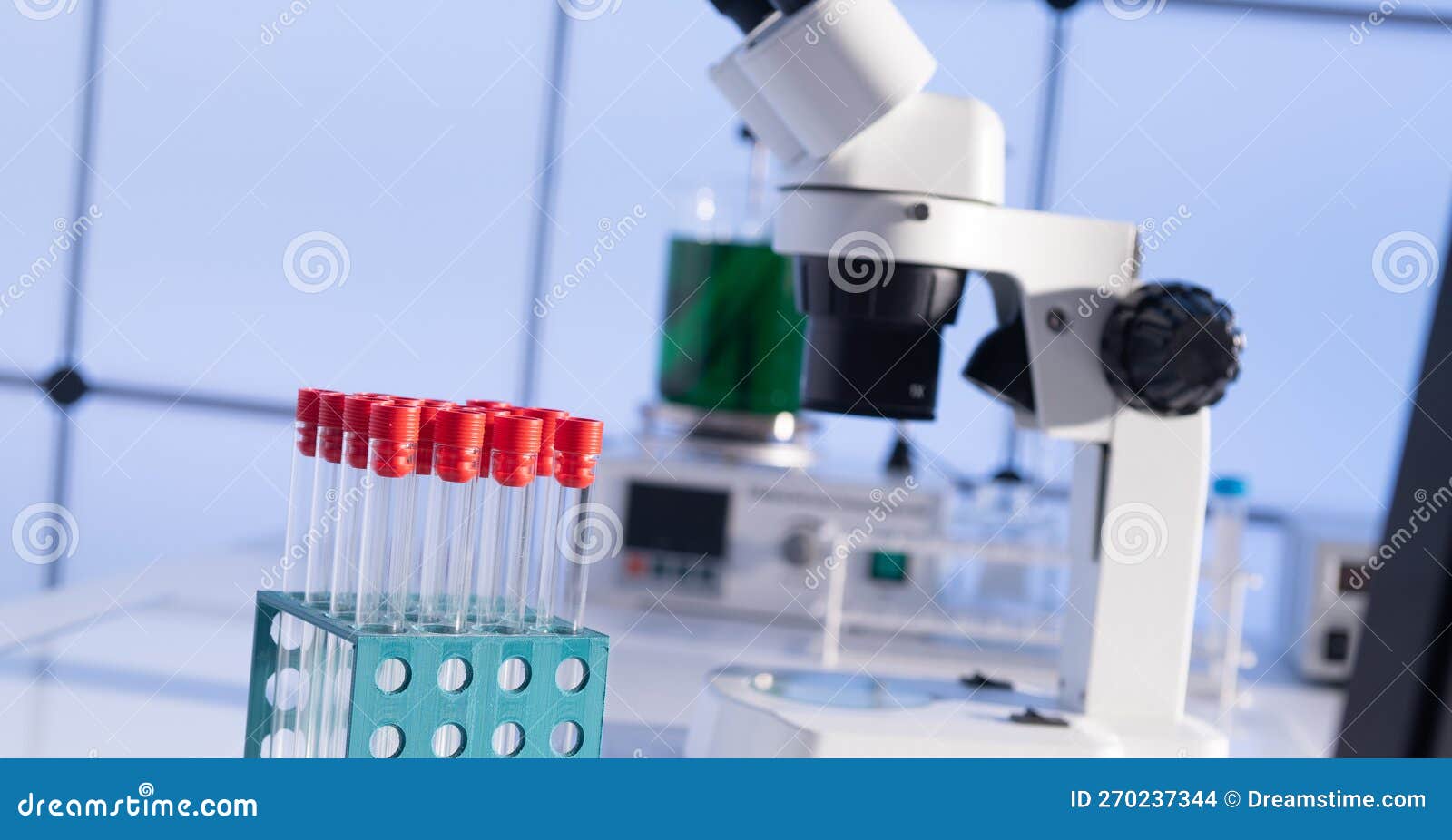 Microscope in a Scientific Microbiology Laboratory of a Medical Clinic ...