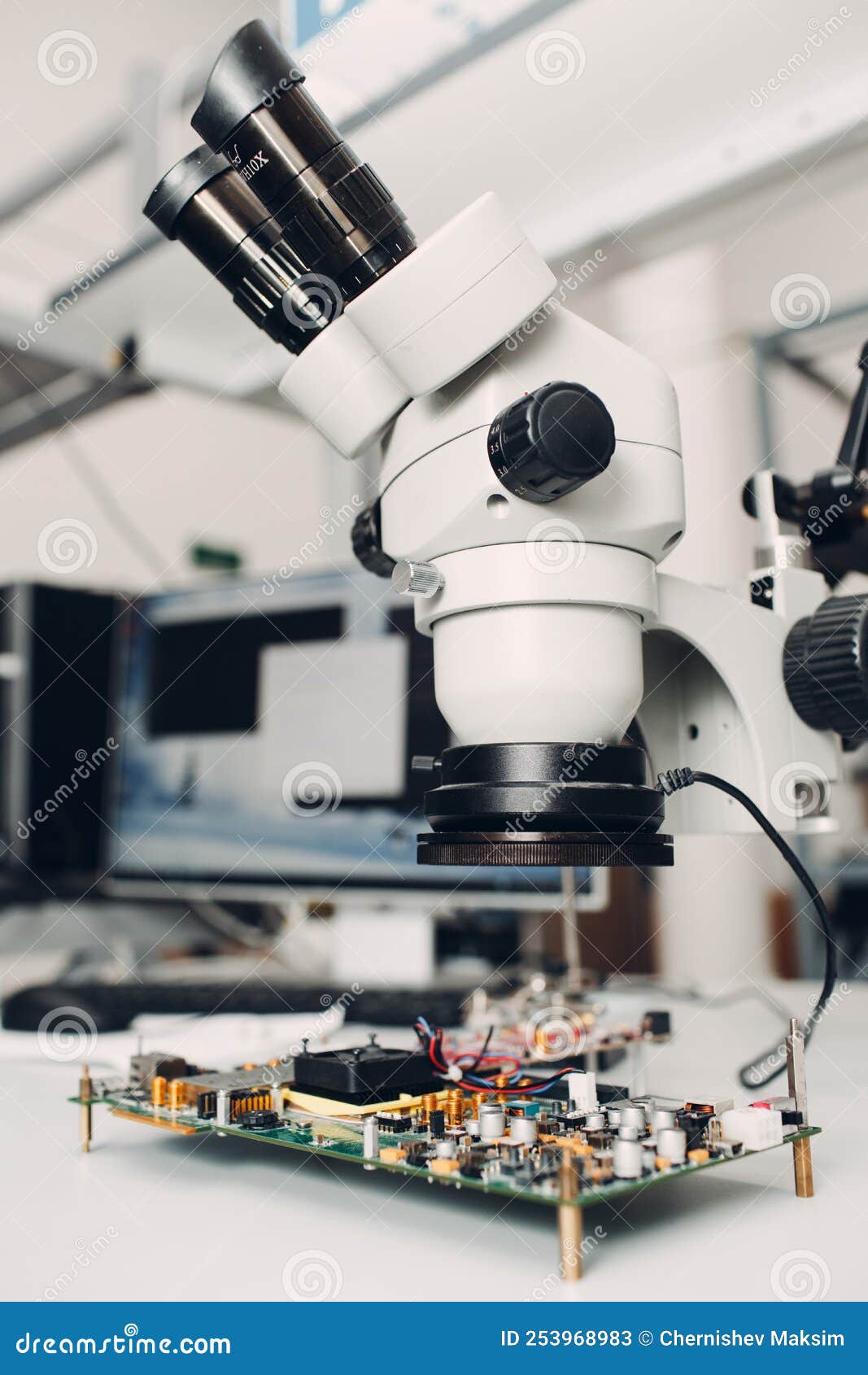 Microscope in Scientific Research Tech Laboratory on Table Stock Image ...